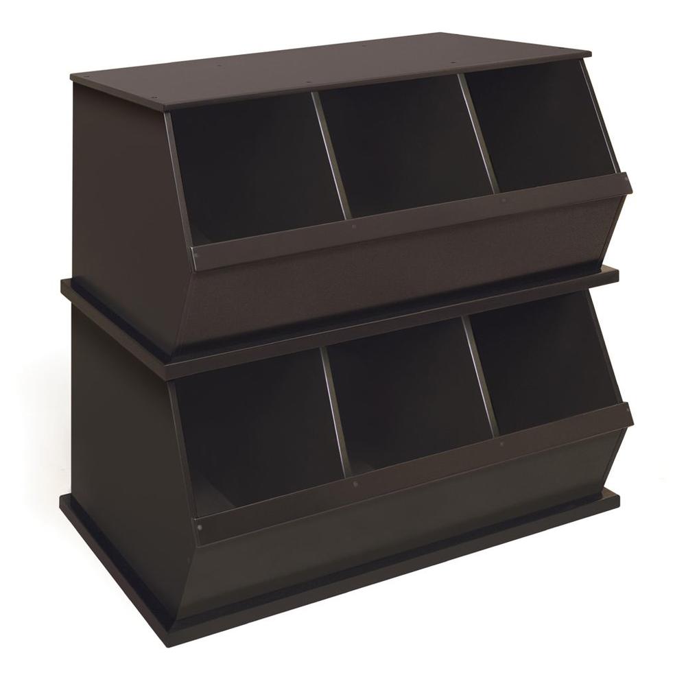 Three Bin Storage Cubby in Espresso