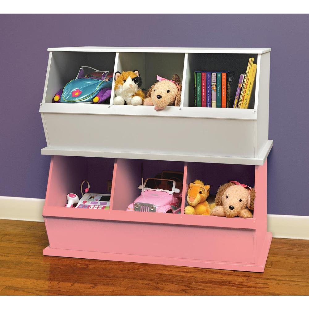 Badger Basket Three Bin Storage Cubby in Pink