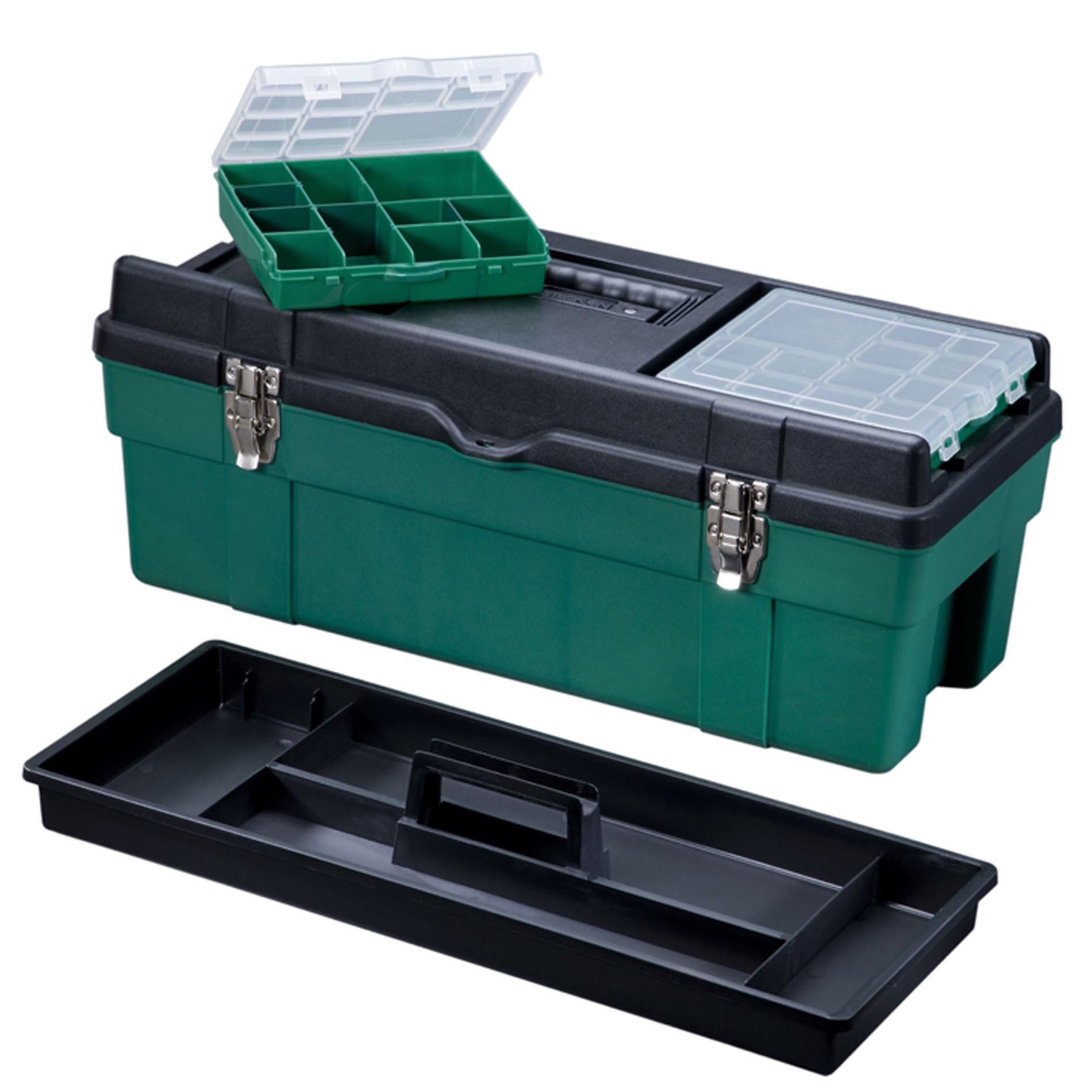 Stack-On 26 in. Pro Tool Box w/ Parts Storage Boxes - Black/Green