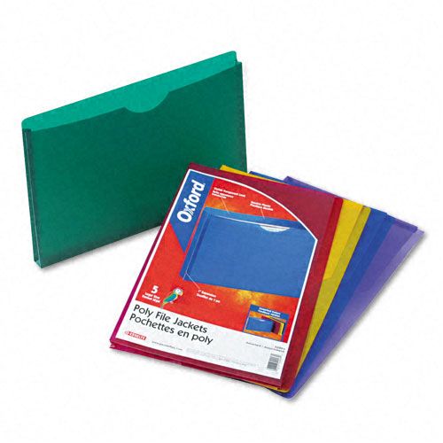 Pendaflex PFX50993 Expanding Poly Legal File Jackets, Five Colors/Pk