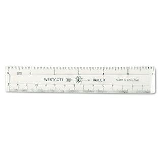 Westcott ACM45016 Shatter-Resistant Plastic Ruler, 6", Transparent