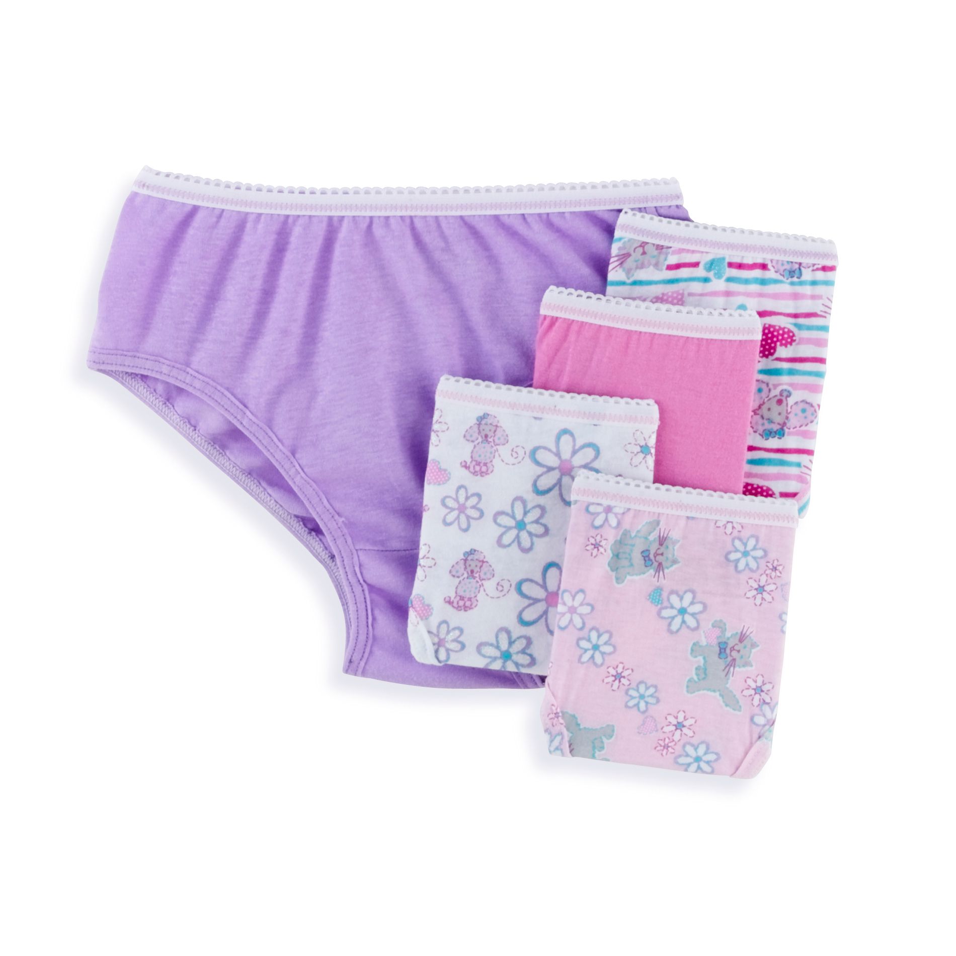 Hanes Girl's 4-16 5 Pack Printed Briefs