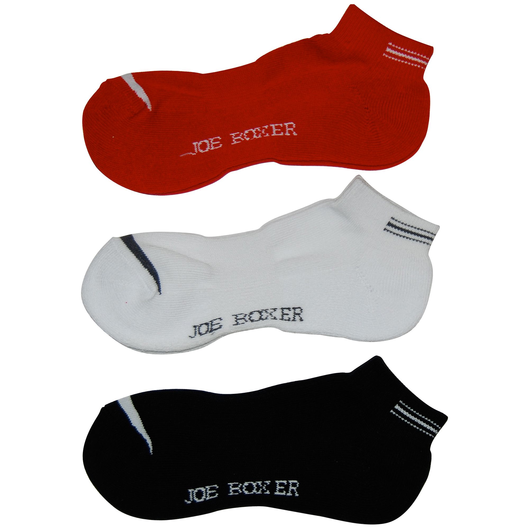 Joe Boxer Boy's 3Pk Quarter Socks With Accent