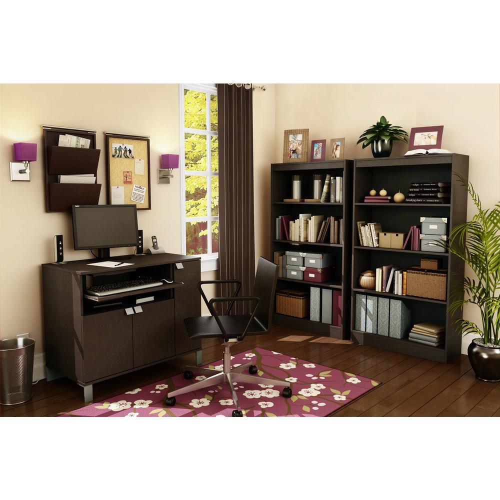 Essentials Collection Five Shelf Bookcase, Chocolate