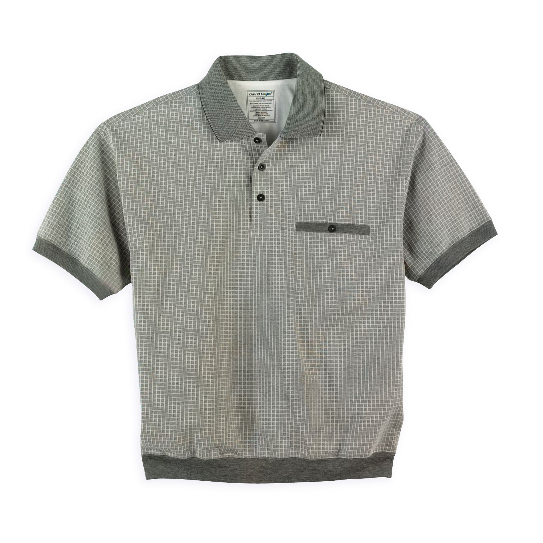 David Taylor Collection Men's Banded Bottom Polo Shirt