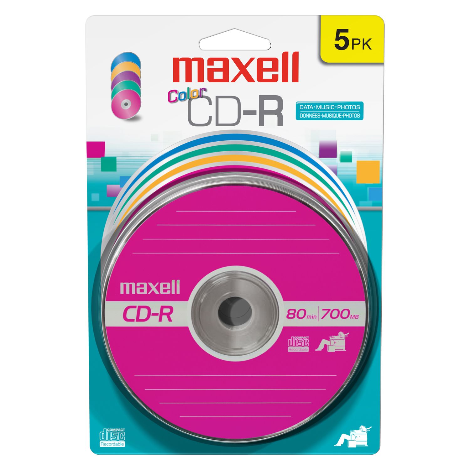 Maxell - 648267 - 5 pk. CD-R Media - Color | Sears Outlet