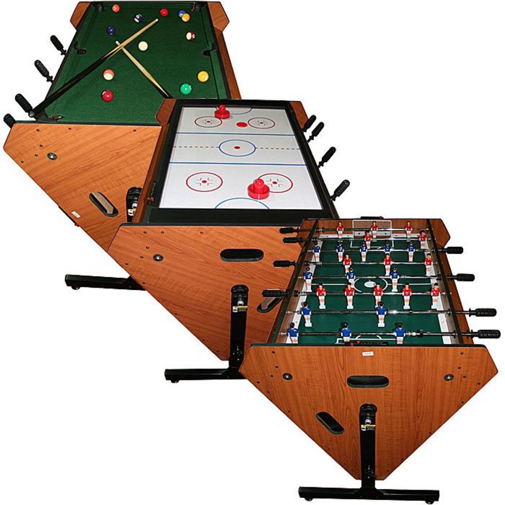 3 in 1 Rotating Table Game - Billiards, Air Hockey, Foosball