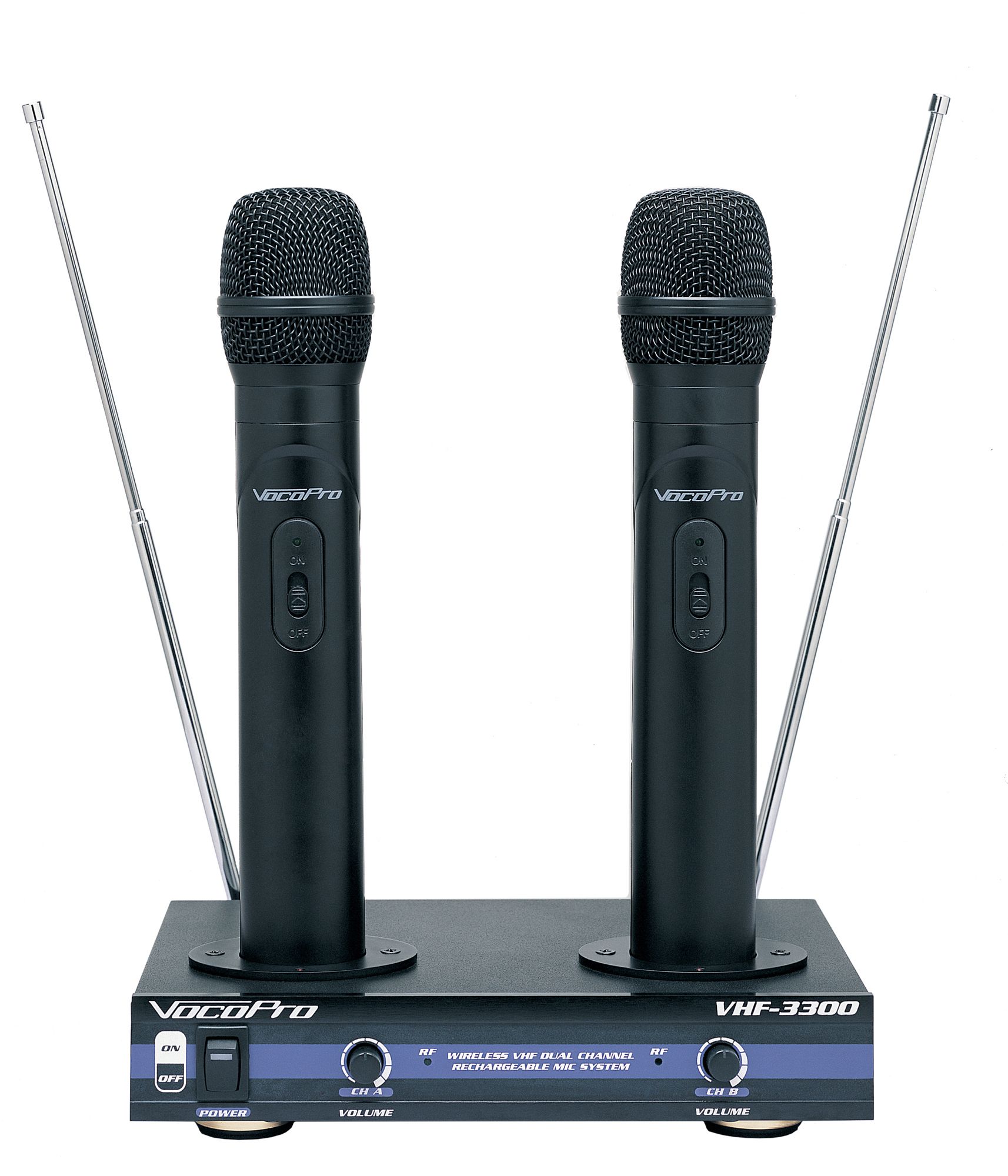 Voco Pro VOC VHF3300 VHF-3300 Dual Wireless Handheld Microphone System