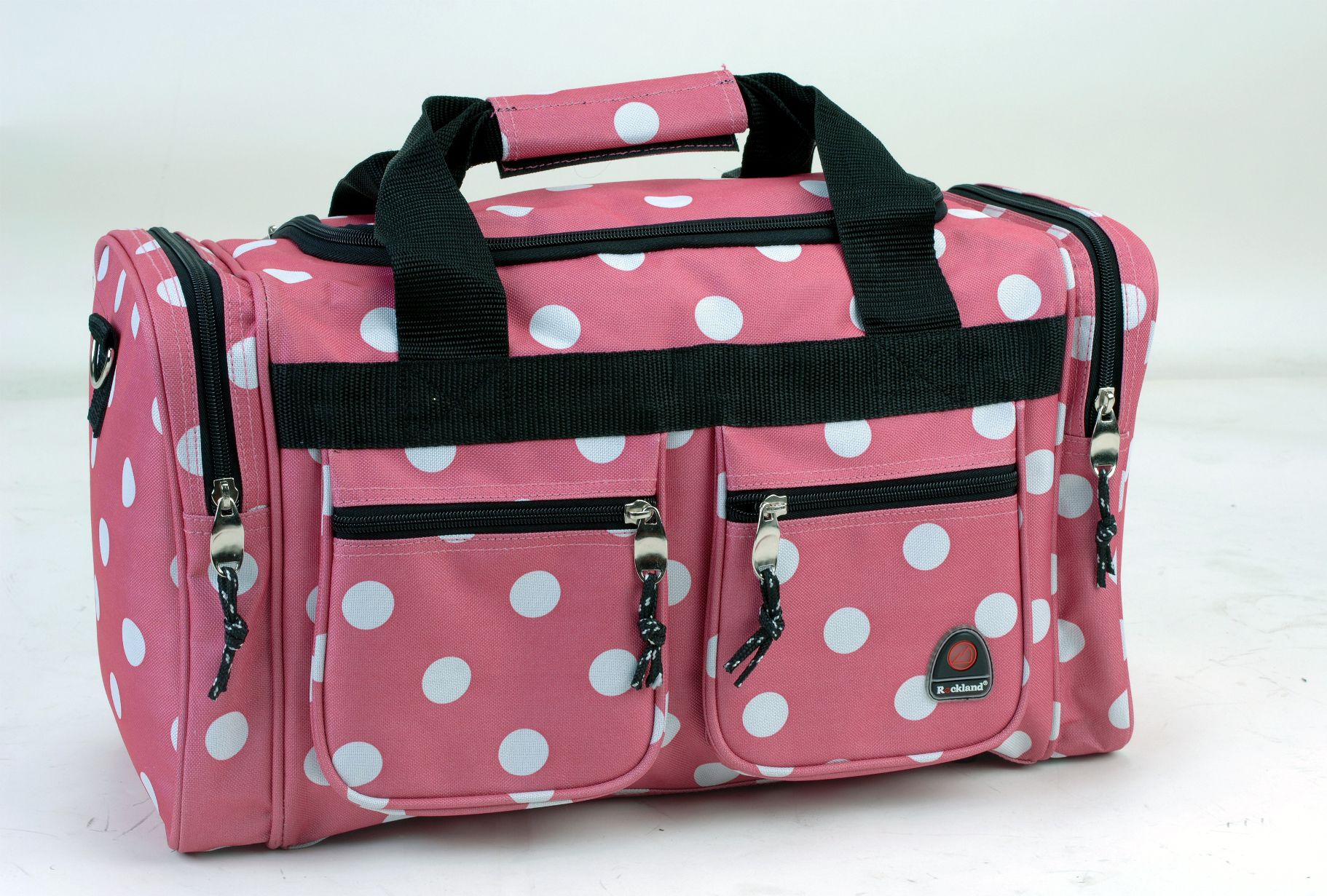 Rockland Fox Luggage 19" Tote Bag, Pink Dots