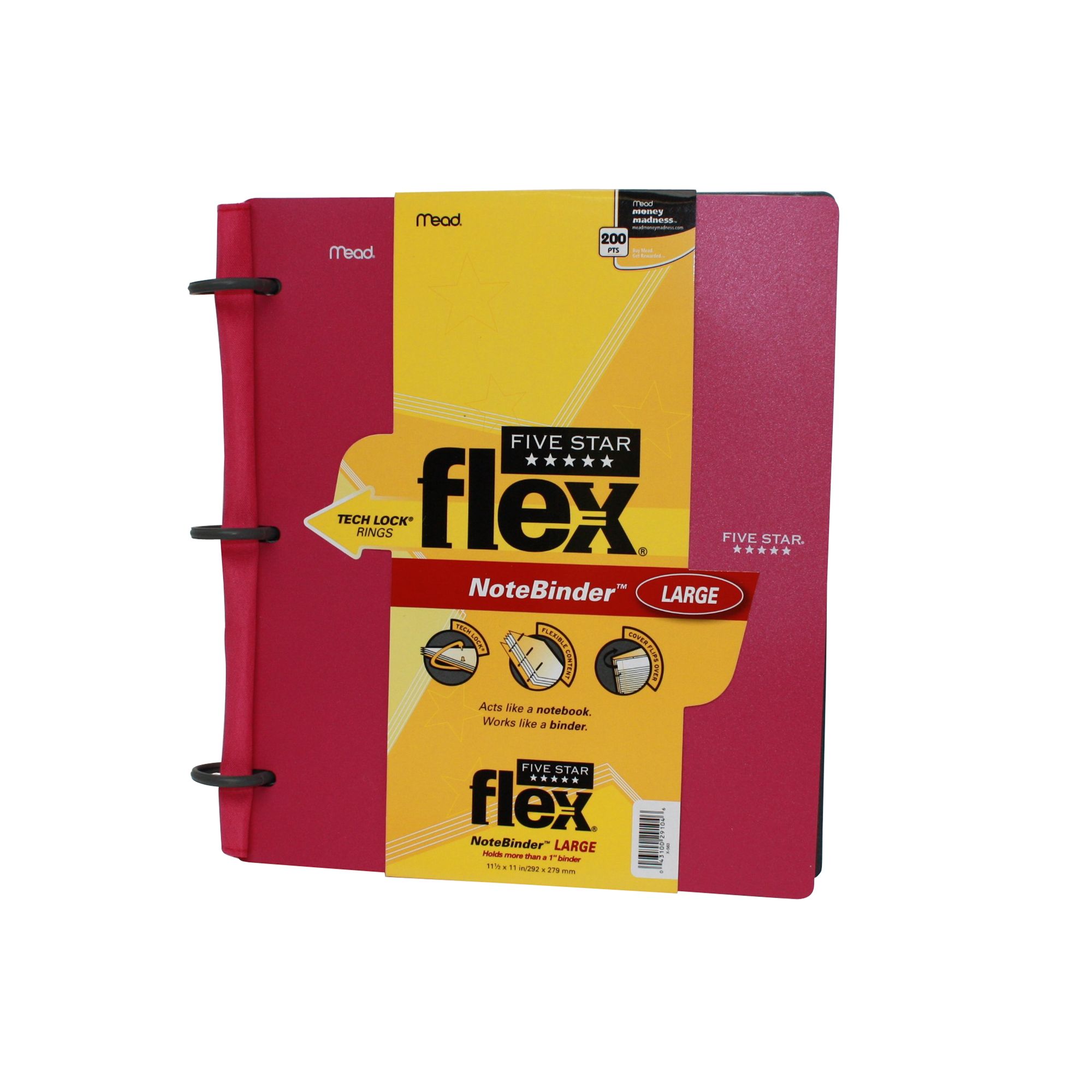 Mead Five Star Large Flex NoteBinder, Pink - 11.5 Inch x 11 Inch (In ...