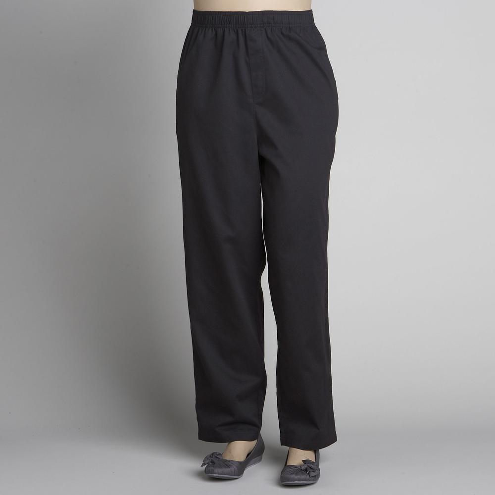 Basic Editions Women's Plus 100% Cotton Pull-on Twill Pant
