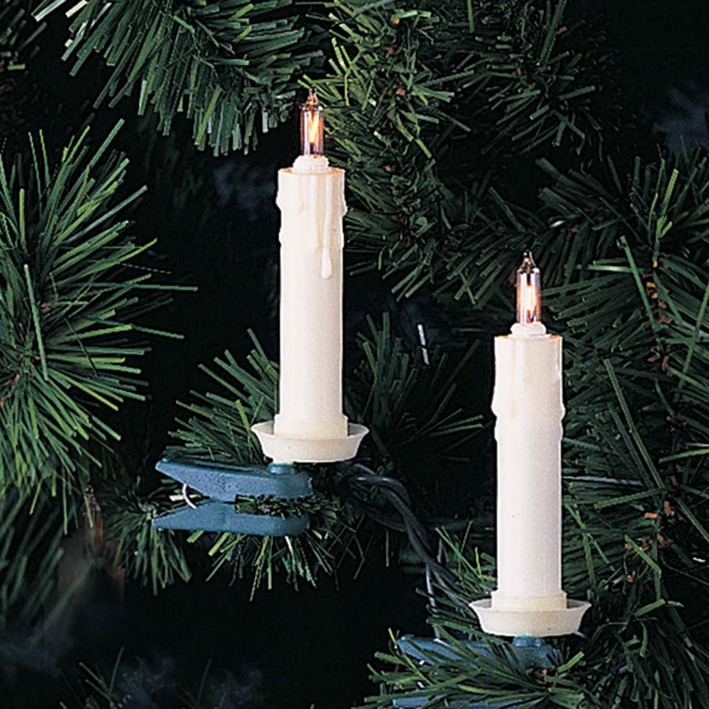 Kurt S. Adler 10-Light Clip-On White Candle Light Set