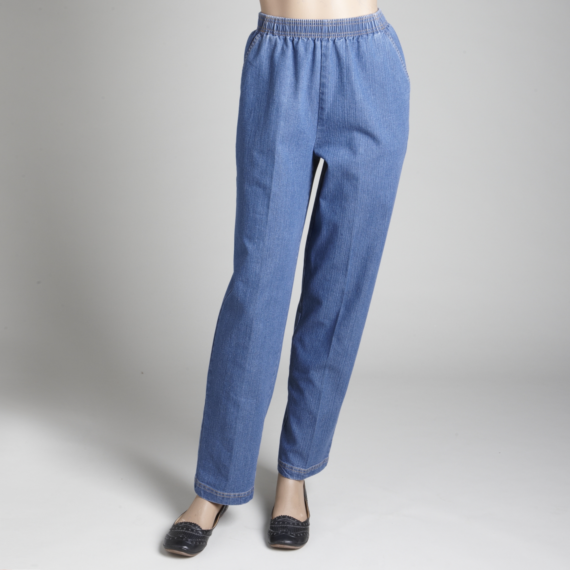 Laura Scott Women s Elastic waist Jeans Dark Wash 14 12 99