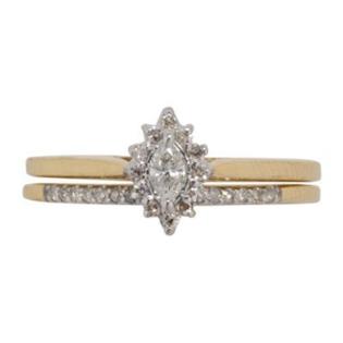 1/4cttw Diamond Bridal Set in 10k Yellow Gold - Jewelry - Rings