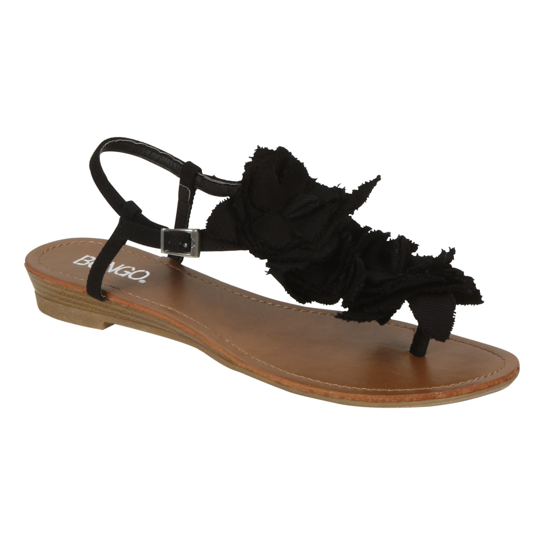 Bongo Women's Marlena Flower Slingback Sandal - Black