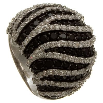 Ladies Zebra Print Cubic Zirconia Ring