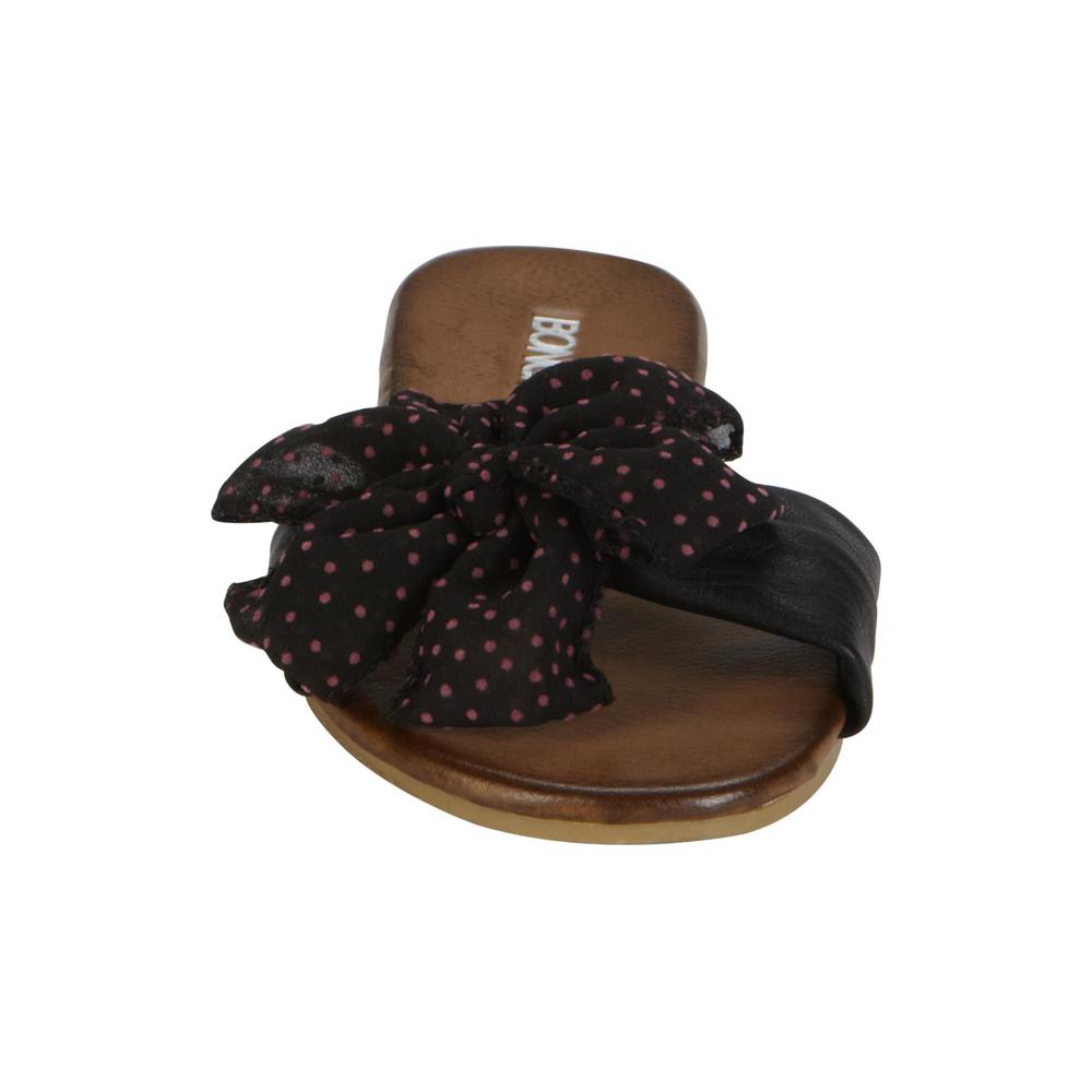 Bongo Women's Mayan Bow Flat Sandal - Black
