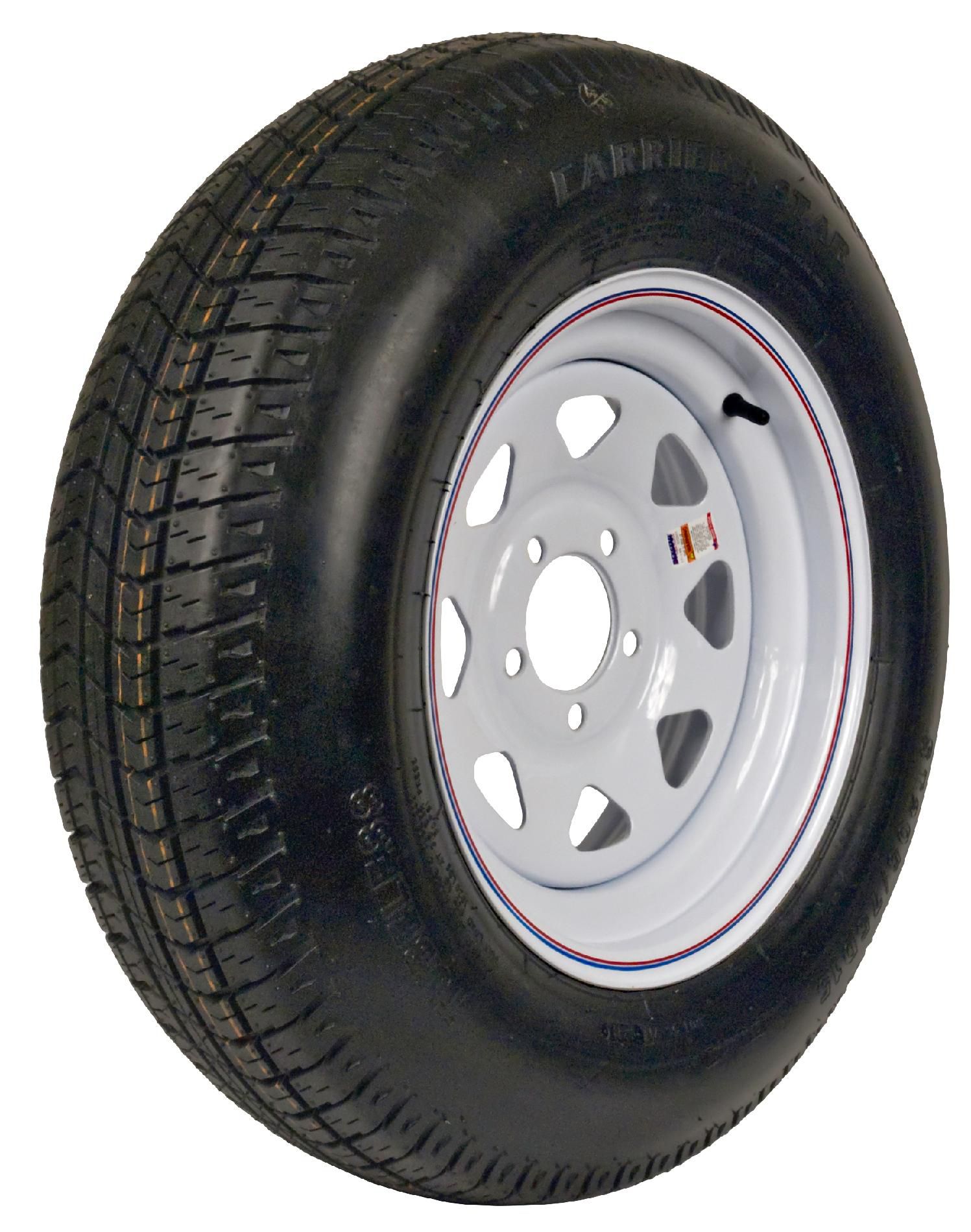 Carrier Star DM205D4C-5CI ST205/75D-14 LRC Trailer Tire and 5-Hole ...