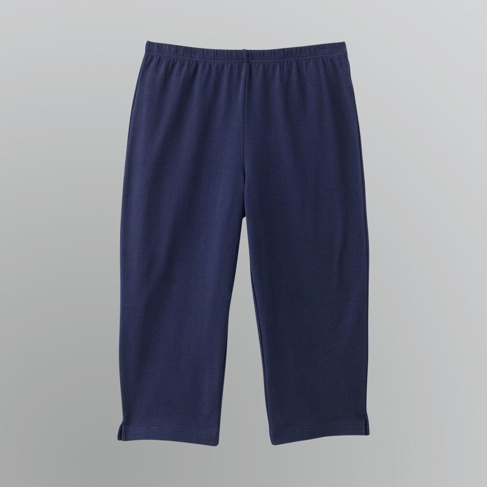 Basic Editions Women's Stretch Knit Capri Leggings