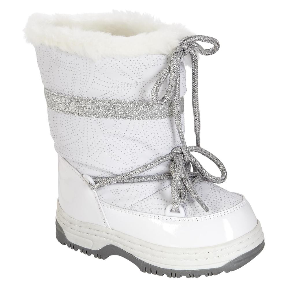 Athletech Toddler Girl's Cascade Faux Fur Winter Snow Boot - Silver