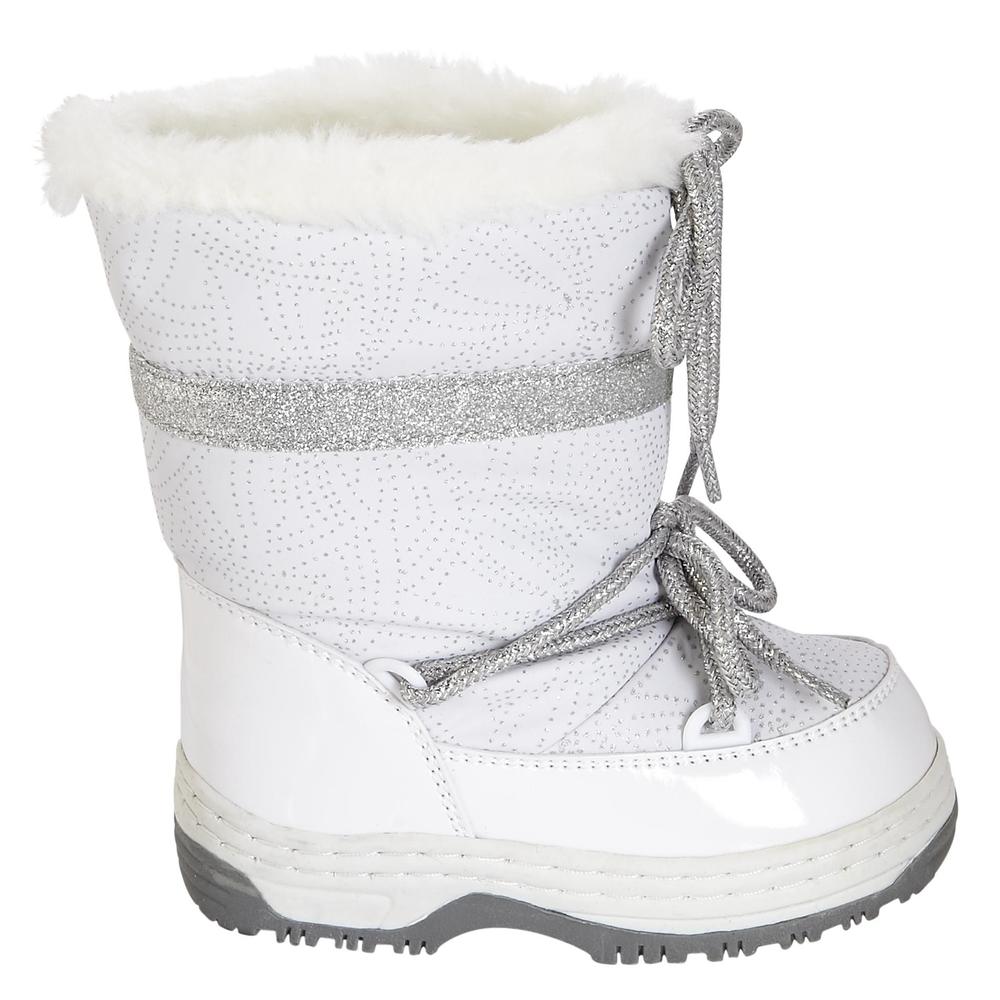 Athletech Toddler Girl's Cascade Faux Fur Winter Snow Boot - Silver