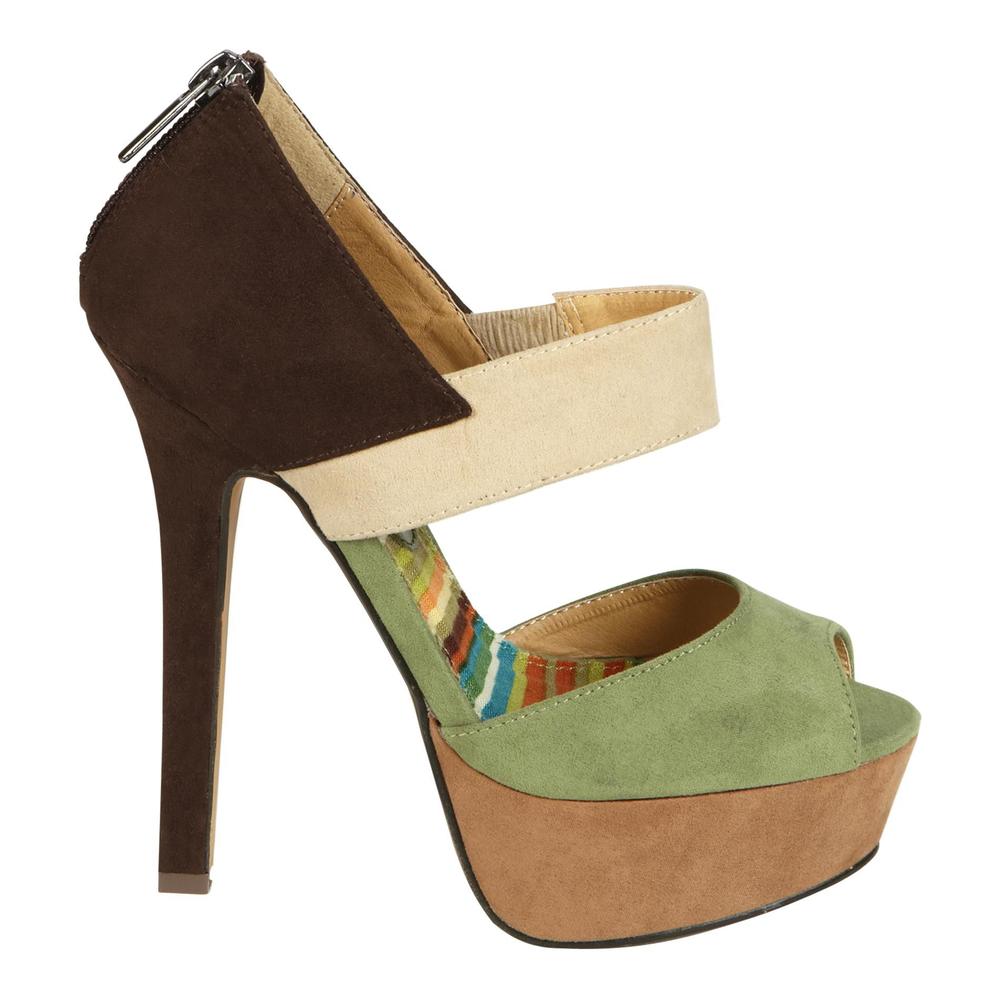 Bongo Women's Chandi Colorblock Platform Sandal - Green/Multi