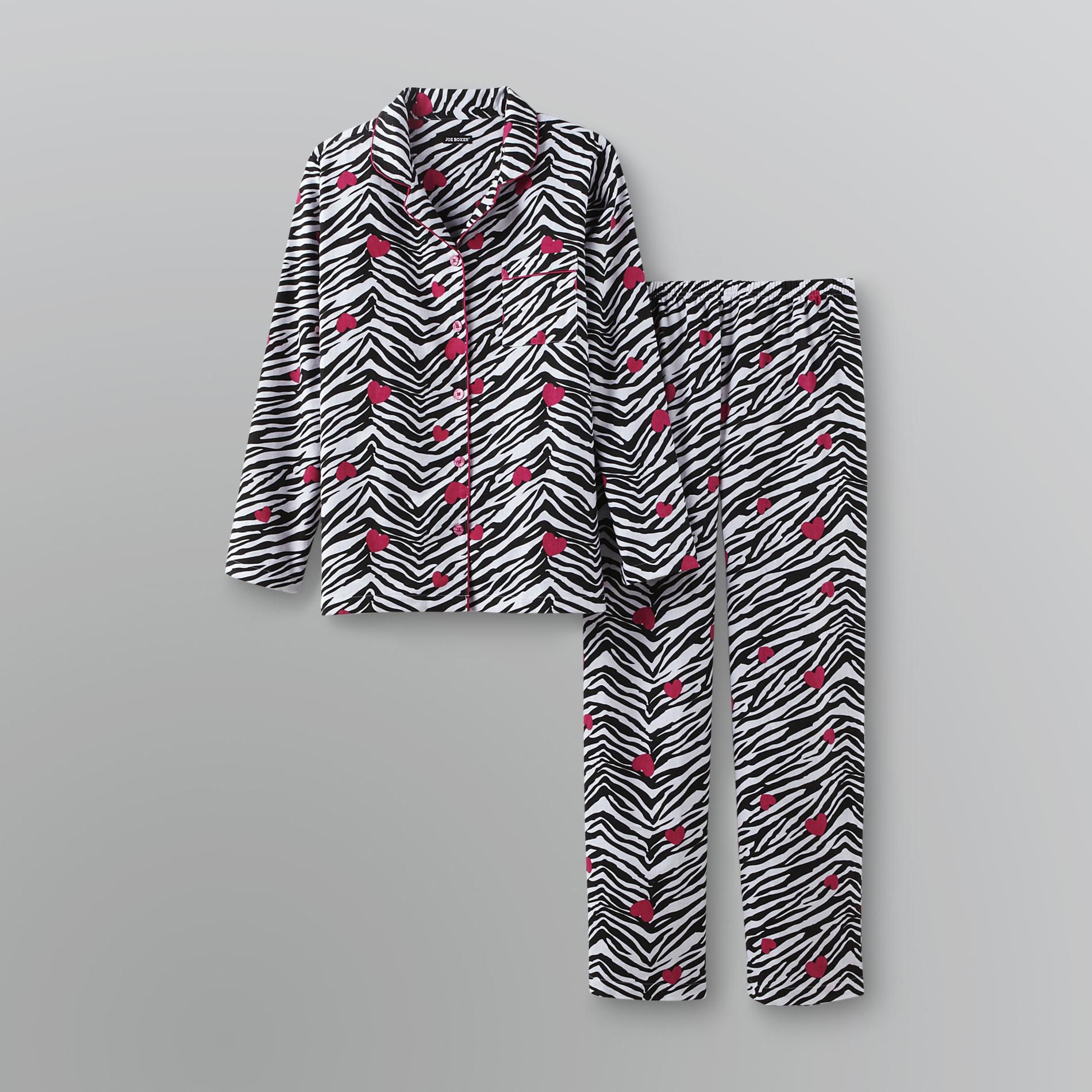 Joe Boxer Women's Flannel Pajama Set - Zebra