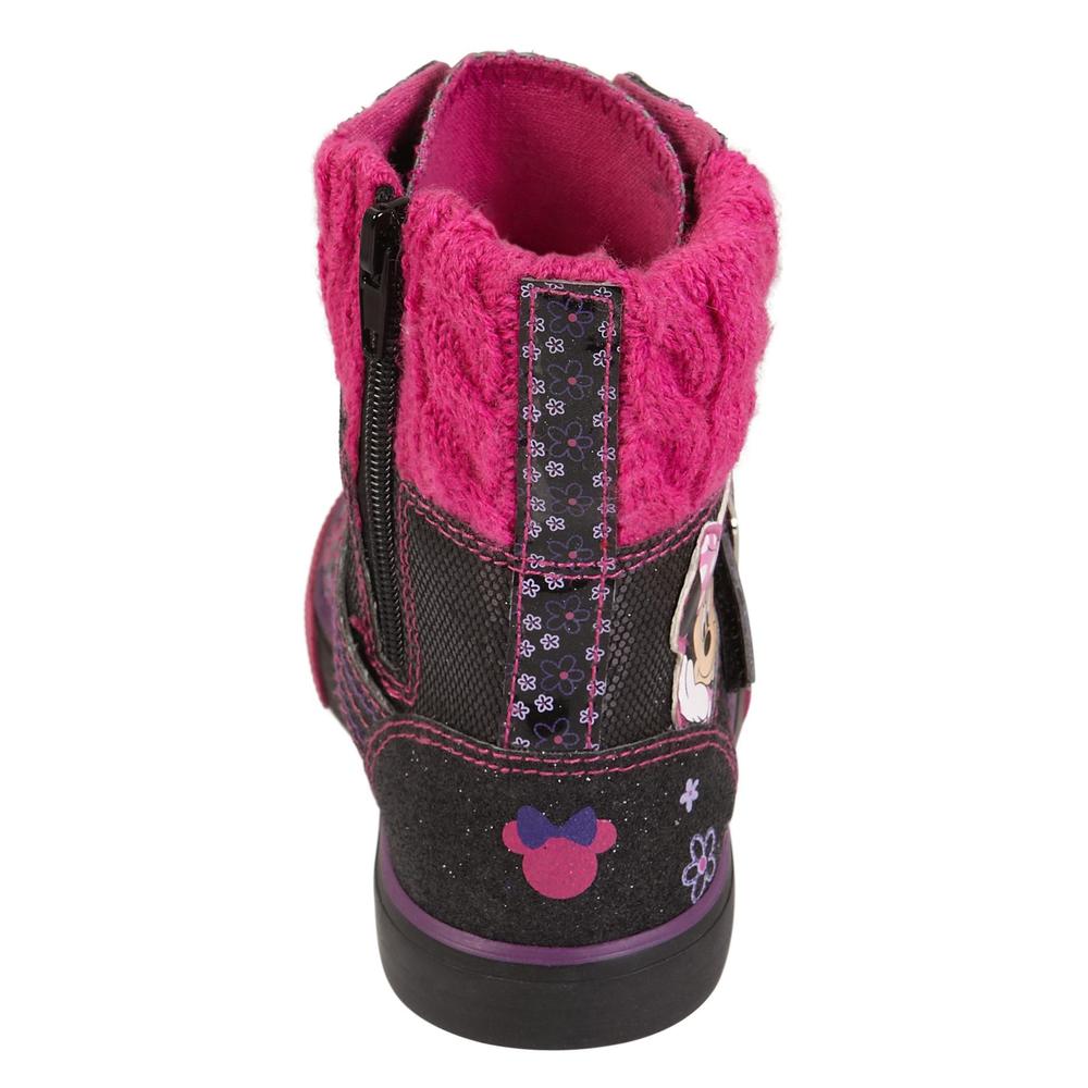 Disney Toddler Girl's Minnie Boot - Black/Pink