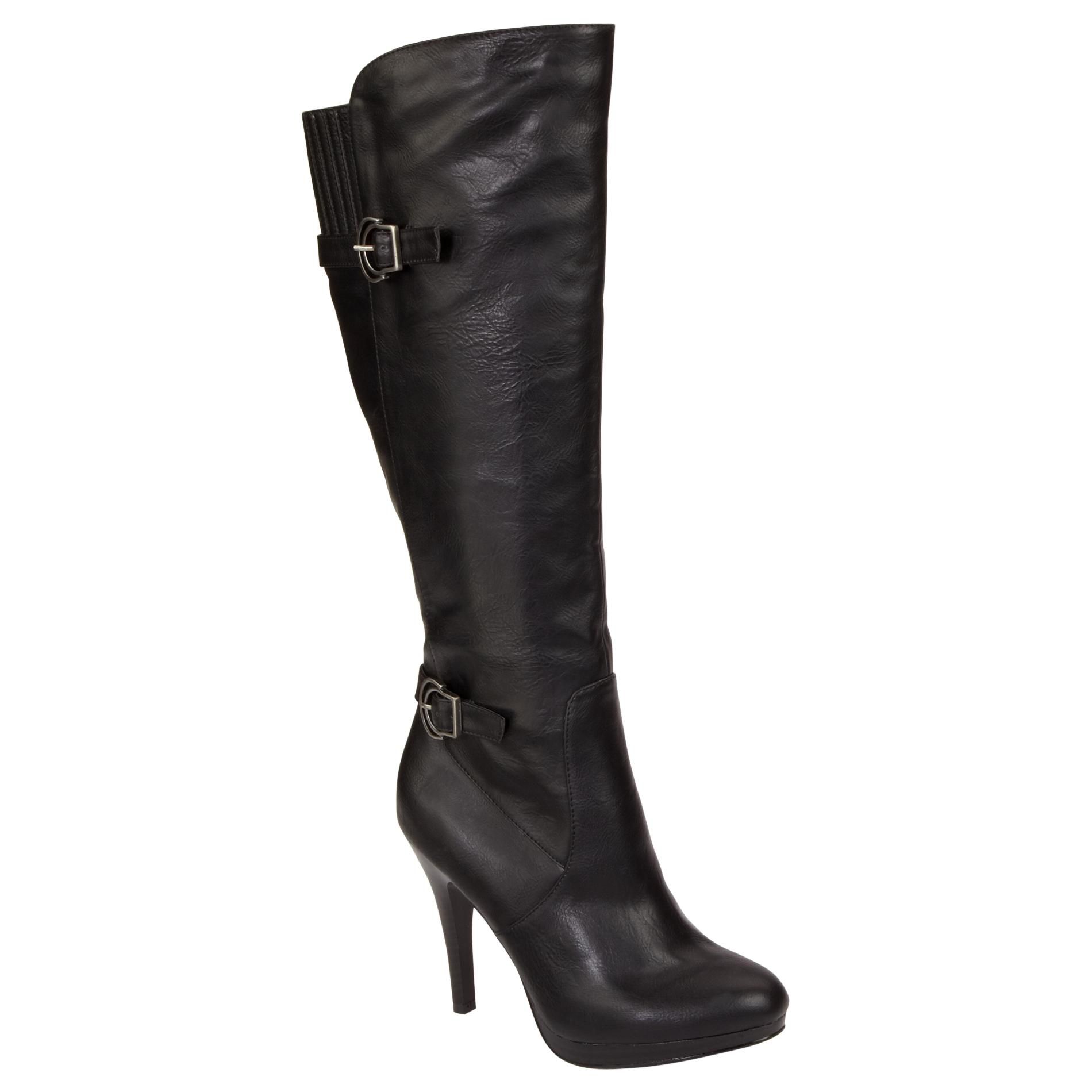 Metaphor Women's Lolita Platform Boot with Buckles - Black