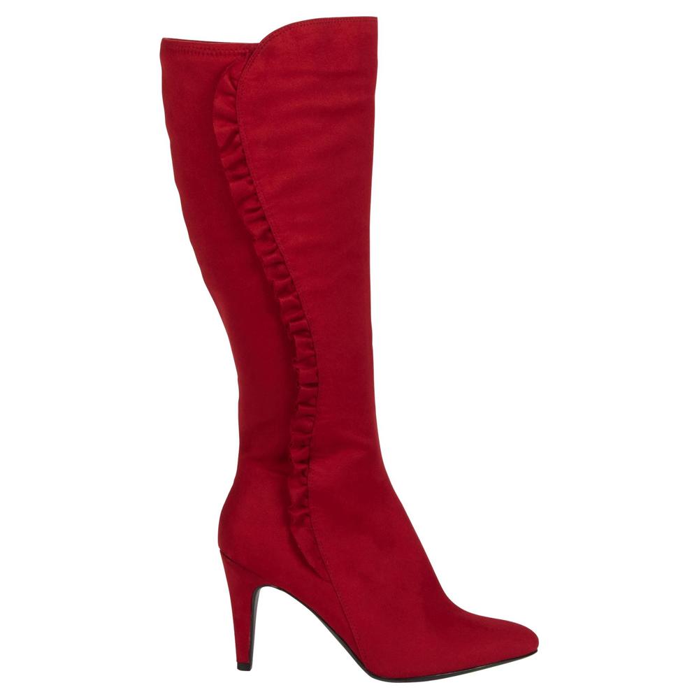 Intrigue Women's Frilly Fashion Boot - Red