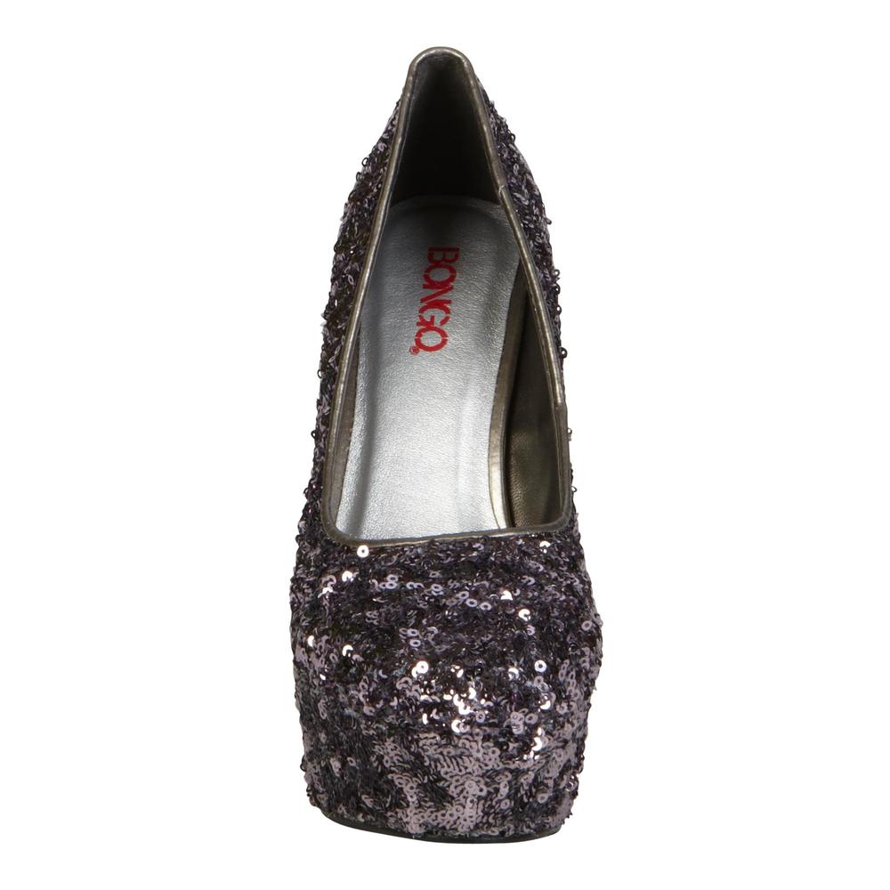 Bongo Women's Rockstar Platform Wedge Dress Shoe - Pewter