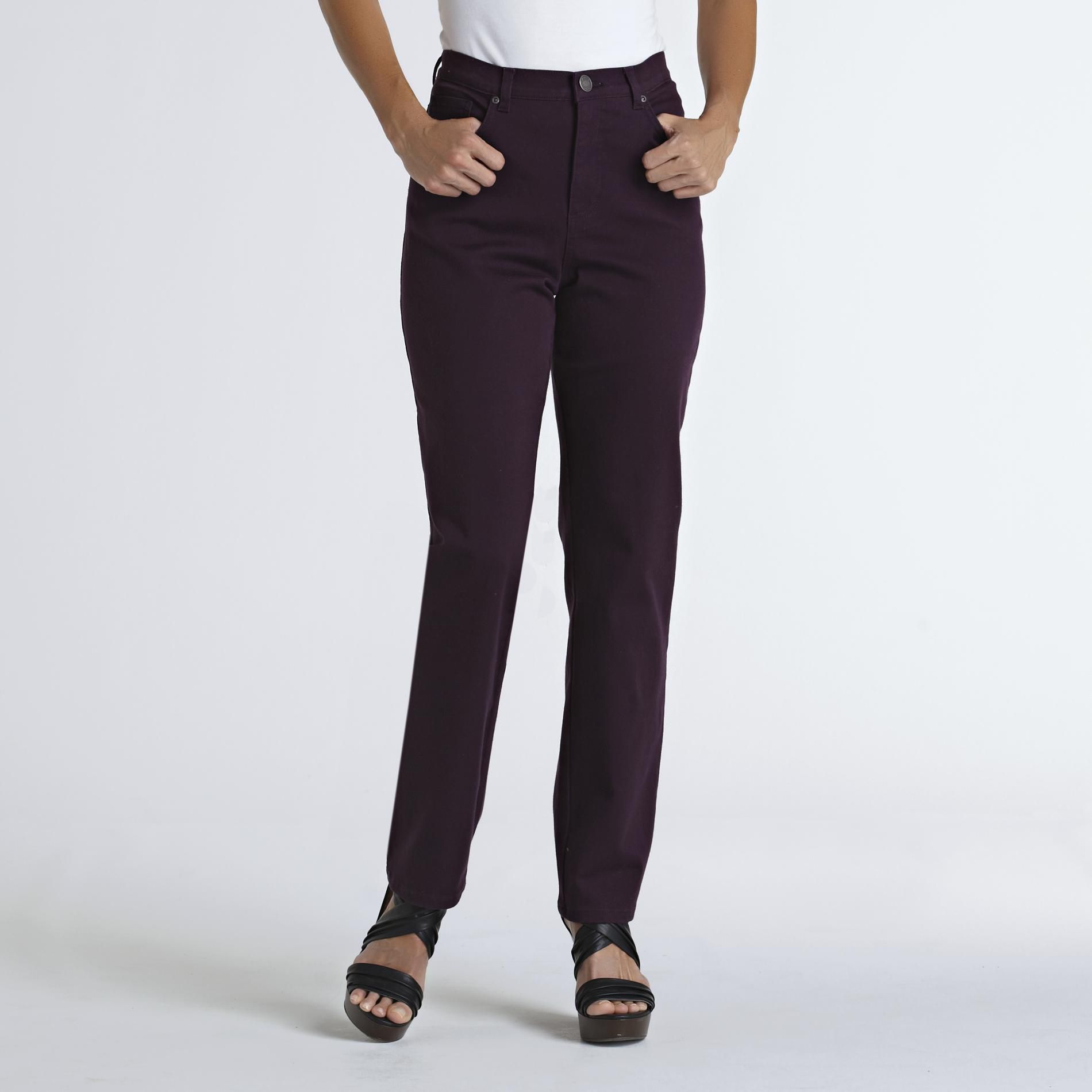 Basic Editions Women's Carly Colored Pant - Classic Fit