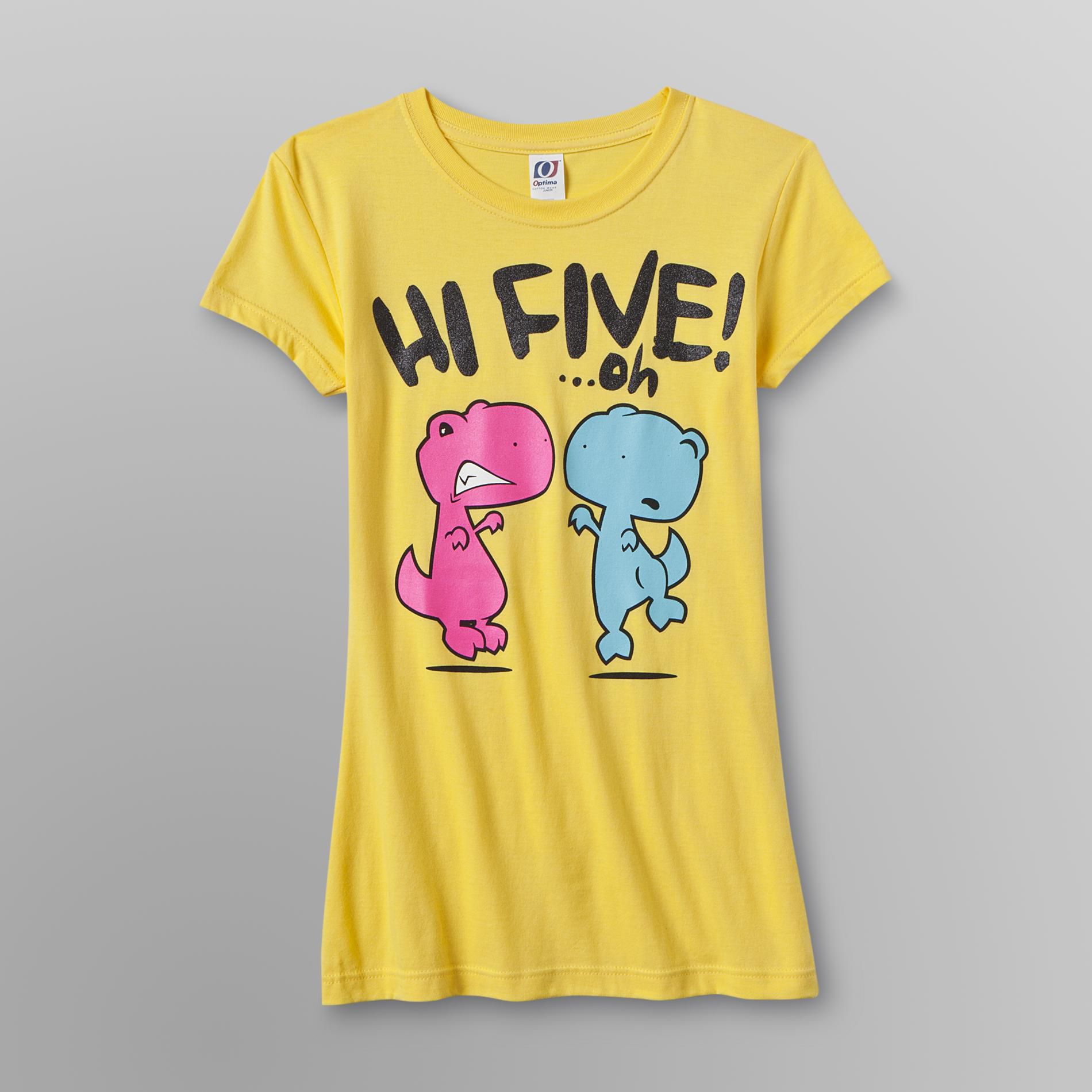 Hybrid Junior's Graphic T-Shirt - T-Rex High Five