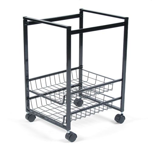 MOBILE FILE CART W/SLIDING BASKETS, 15W X 12-7/8D X 20-7/8H, BLACK