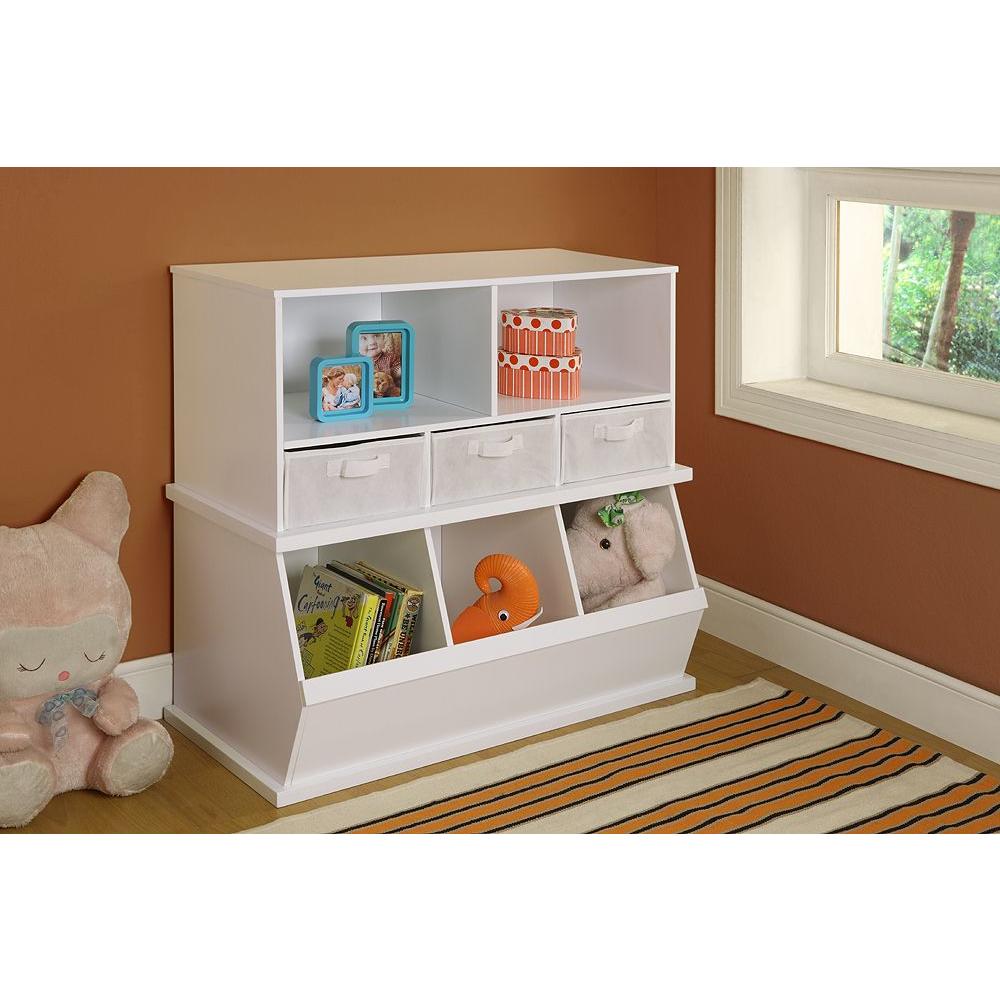 90801 Shelf Storage Cubby w/ Three Baskets - White