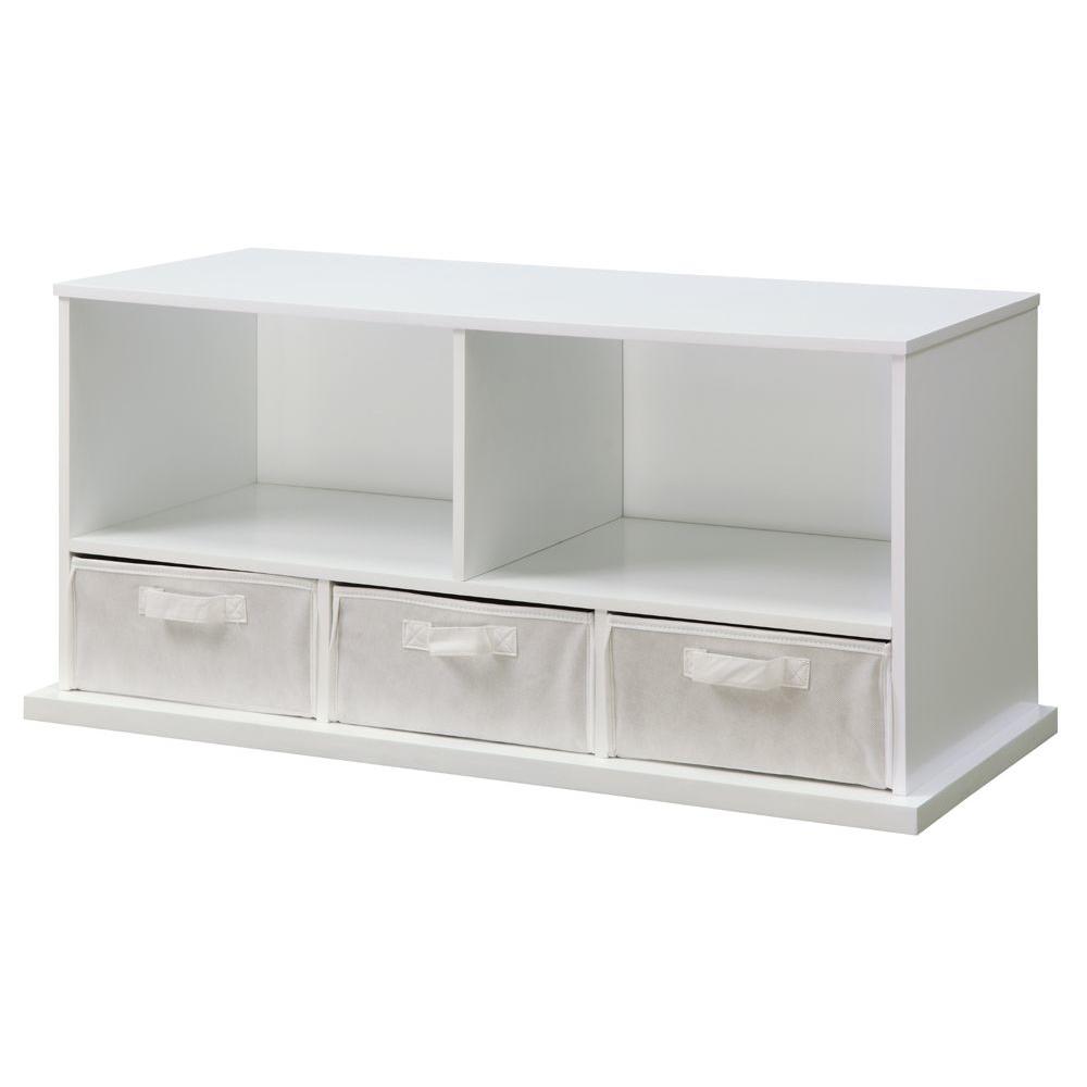 90801 Shelf Storage Cubby w/ Three Baskets - White