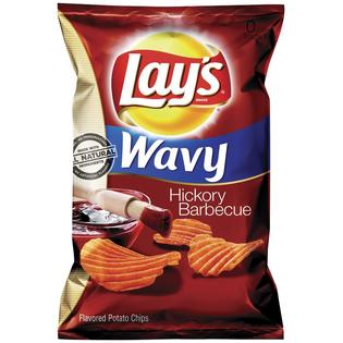 Frito Lay Wavy, Hickory Barbecue, Potato Chips, 10 oz