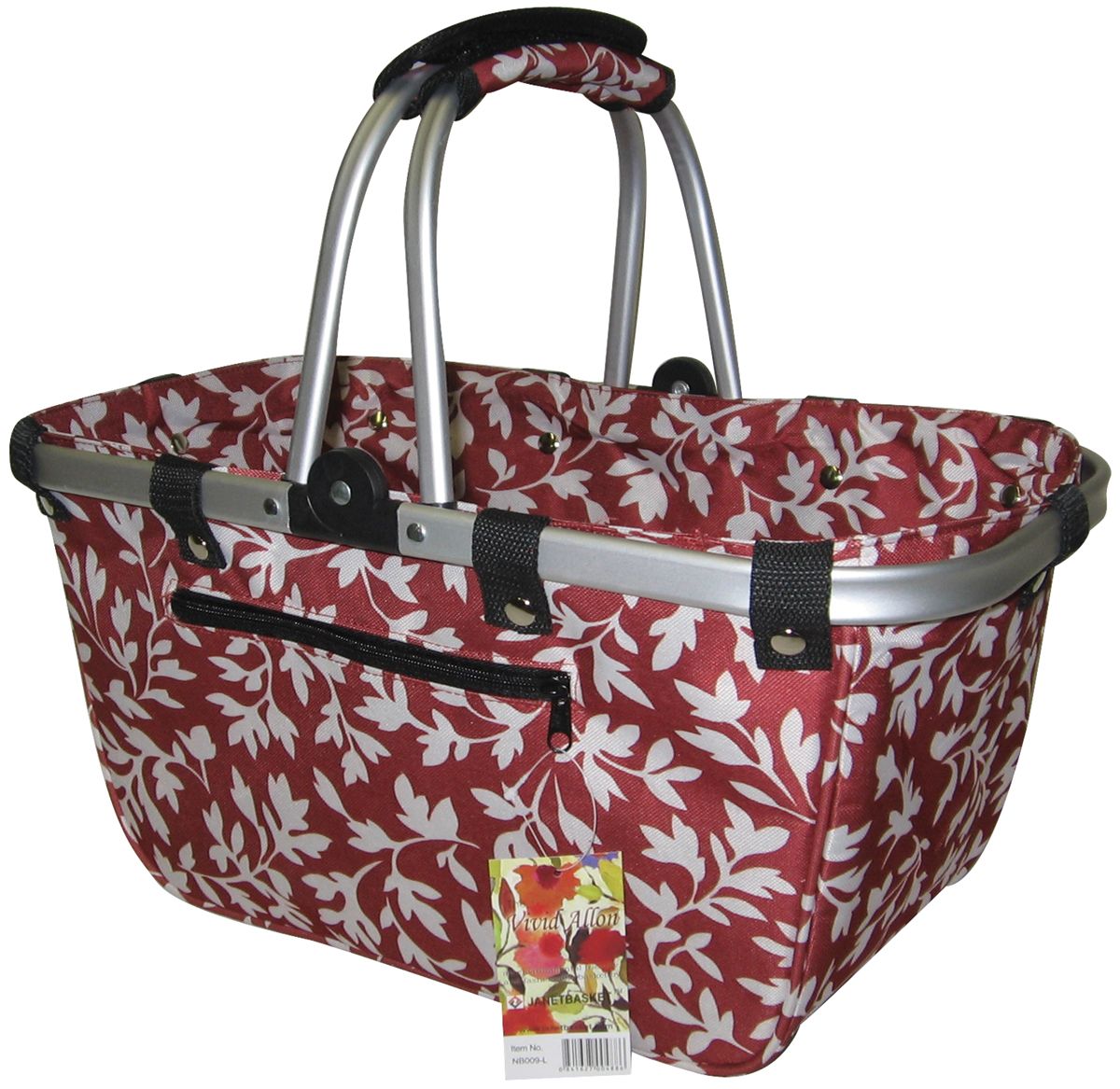 UPC 841627004886 - JanetBasket Red Floral Large Aluminum Frame Basket ...