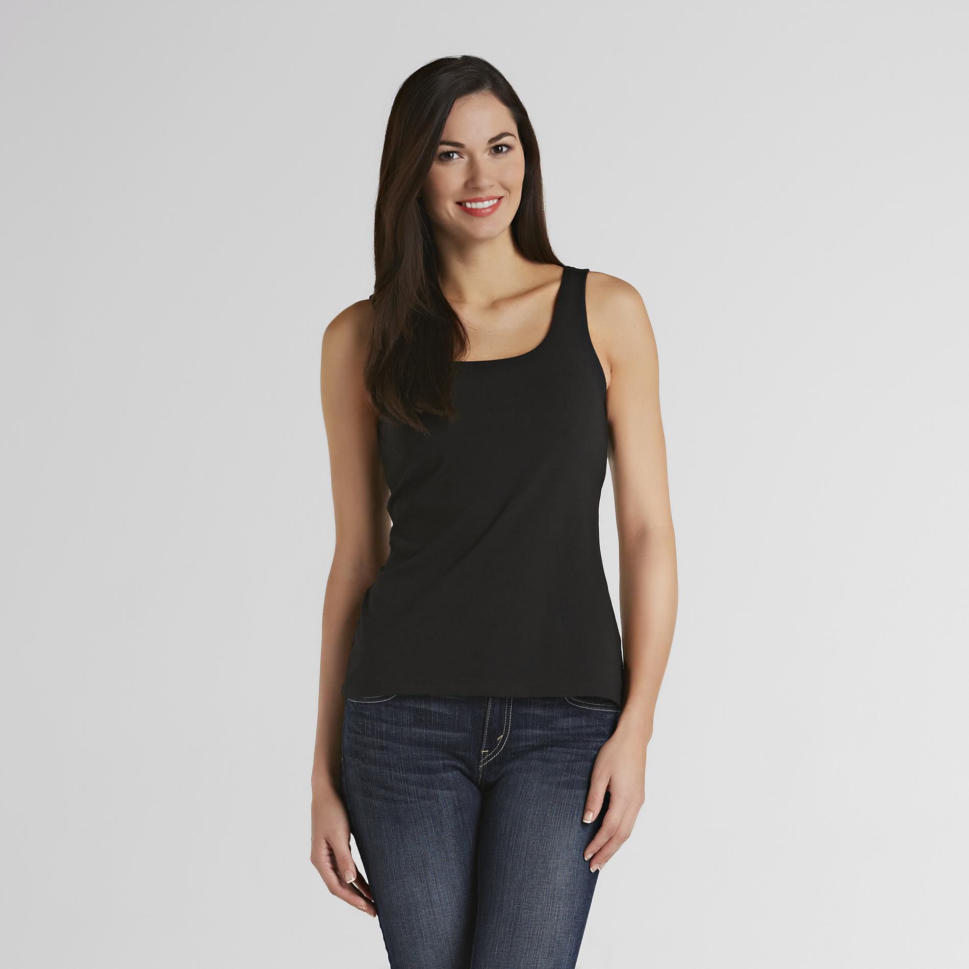Basic Editions Women's Shelf Bra Tank Top