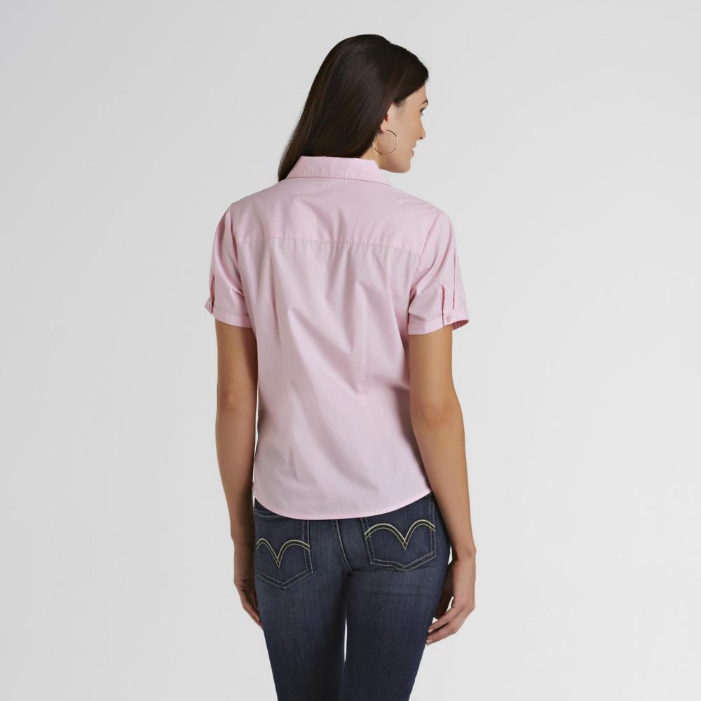 Basic Editions Women's Plus Camp Shirt