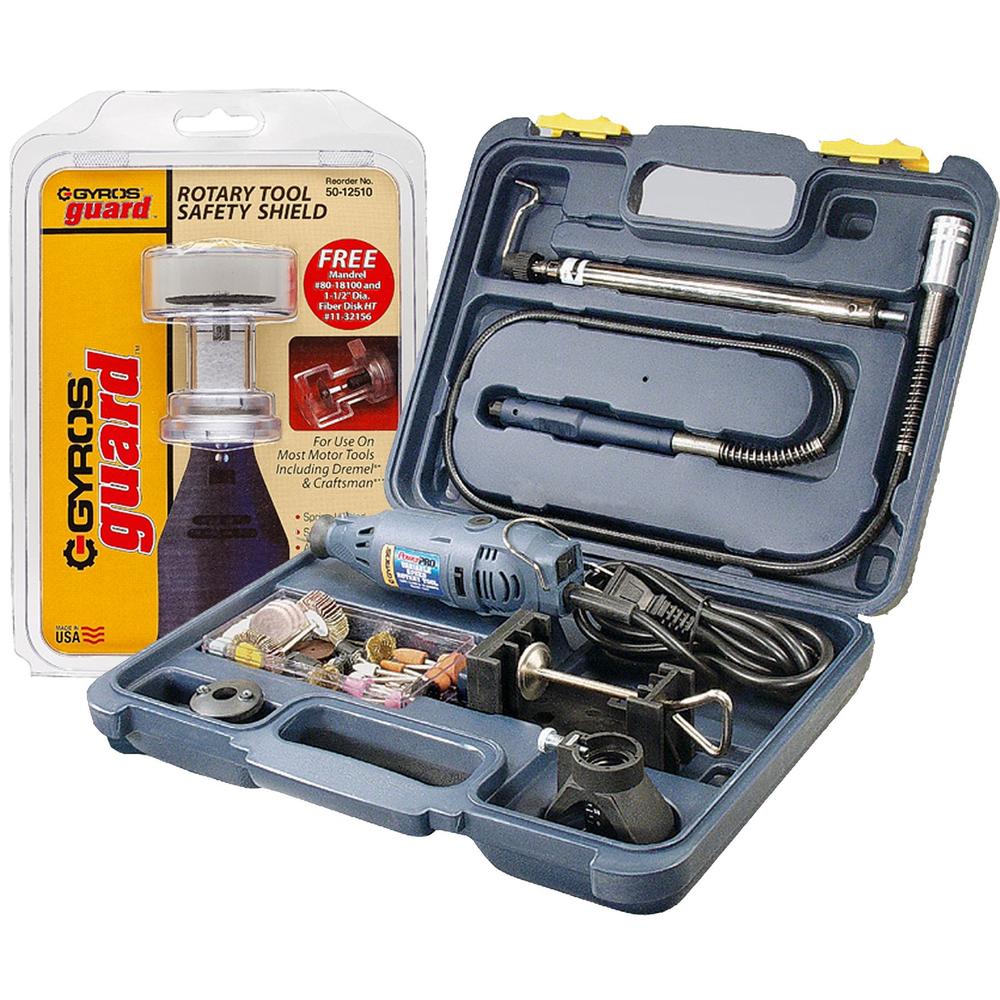 Gyros PowerPro Variable Speed Rotary Tool Kit and Guard Safety Shield ...