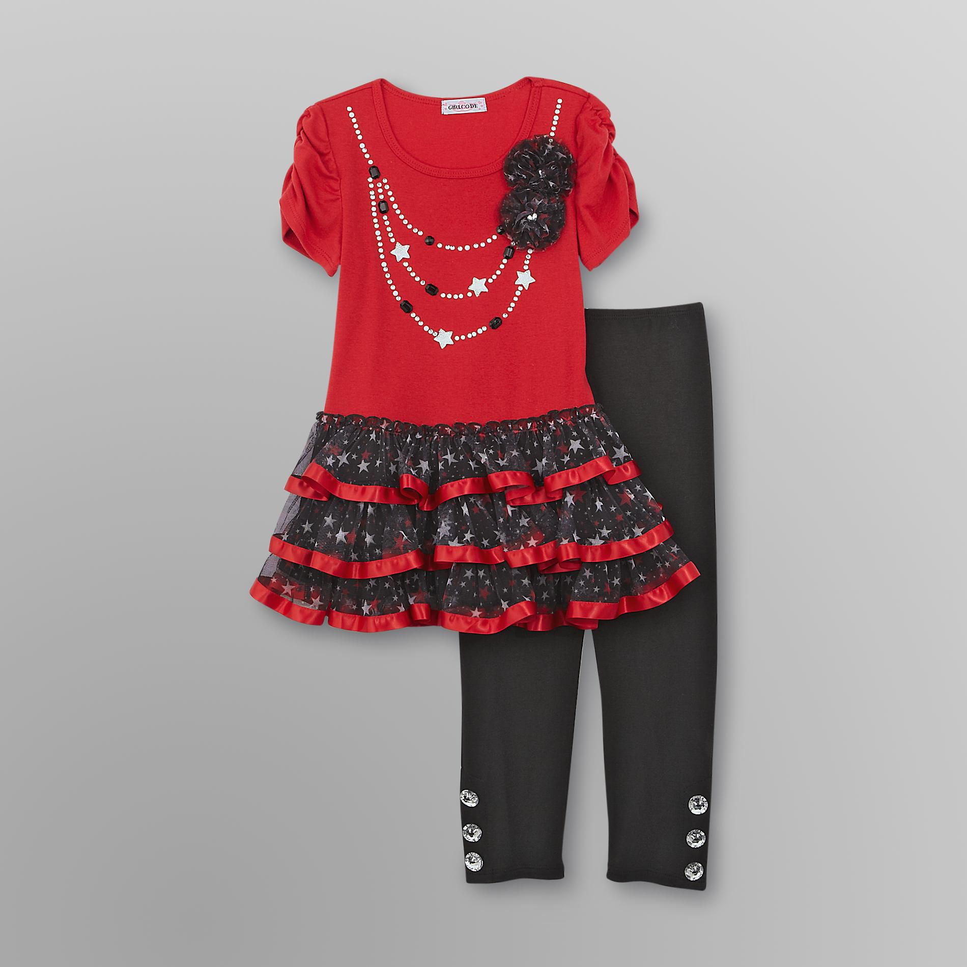 Girl Code Girl's Dress & Leggings - Star