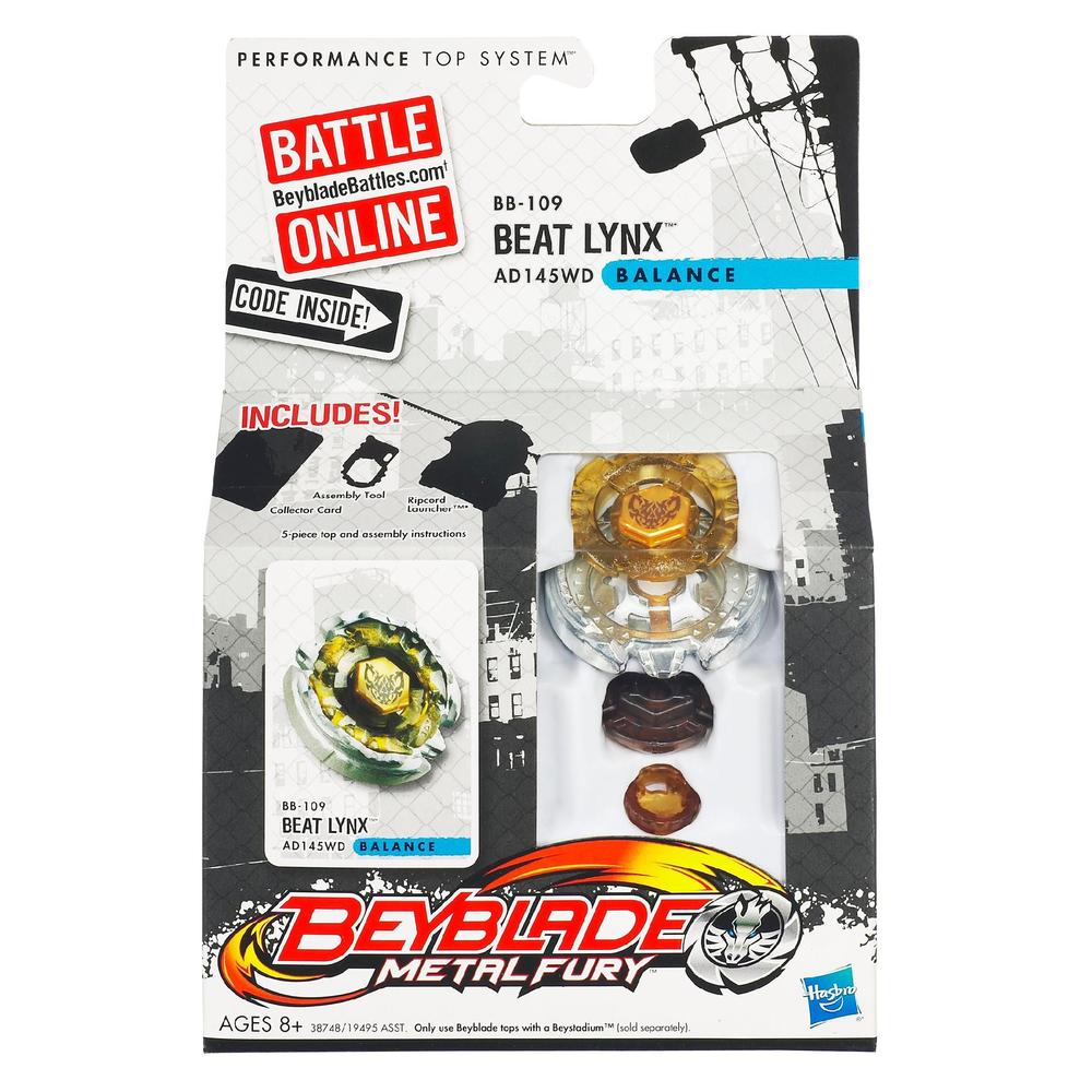 Beyblade Metal Fury BB-109 Beat Lynx AD145WD Top