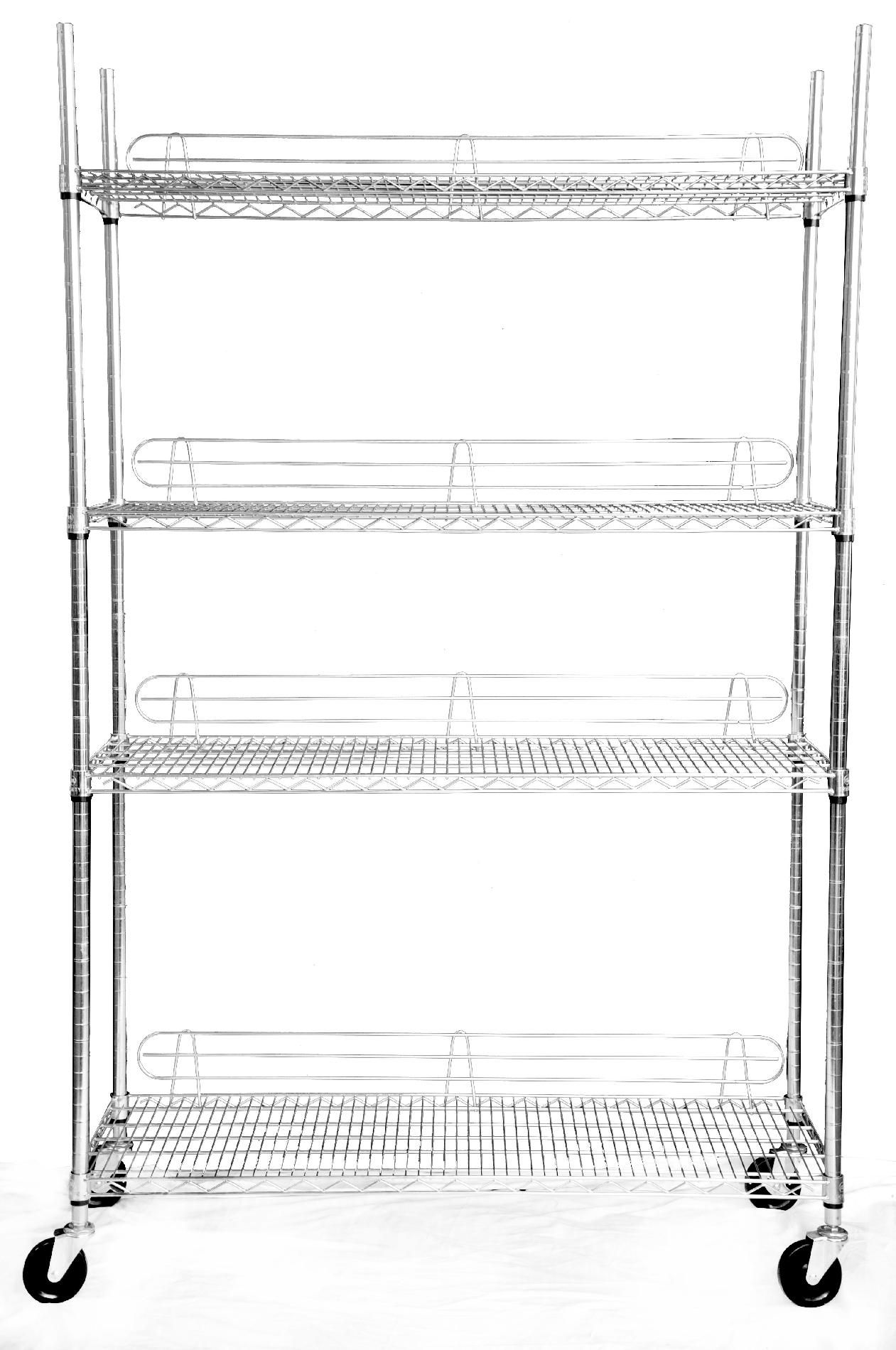 4-Tier NSF EcoStorage™ 48"x 18" Rack - Chrome