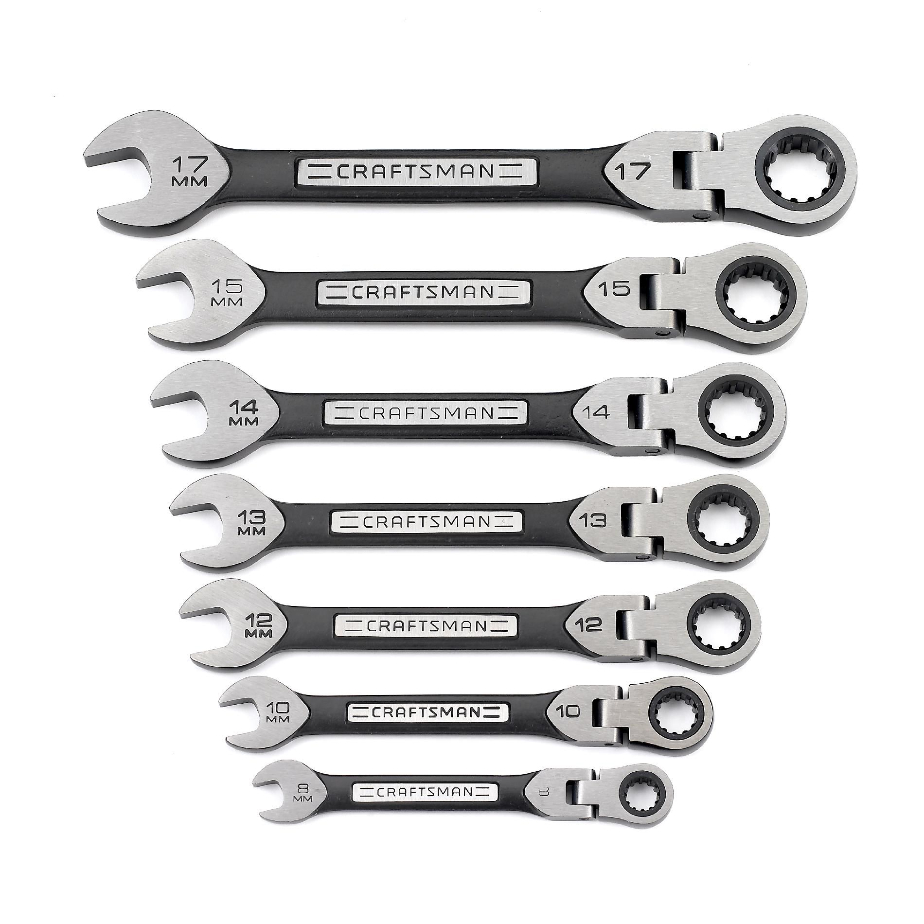 Craftsman 7 Pc Metric Universal Flex Ratcheting Wrench Set Shop Your