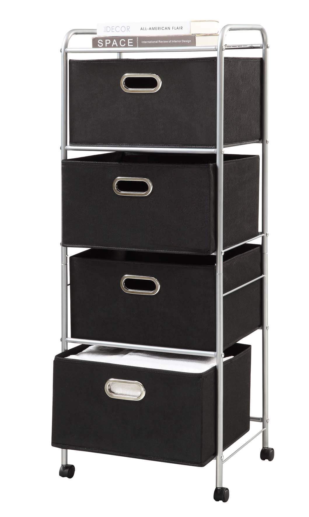 UPC 804948900312 - Essential Home 4 Drawer Fabric Cart Black - PLANET 3 ...