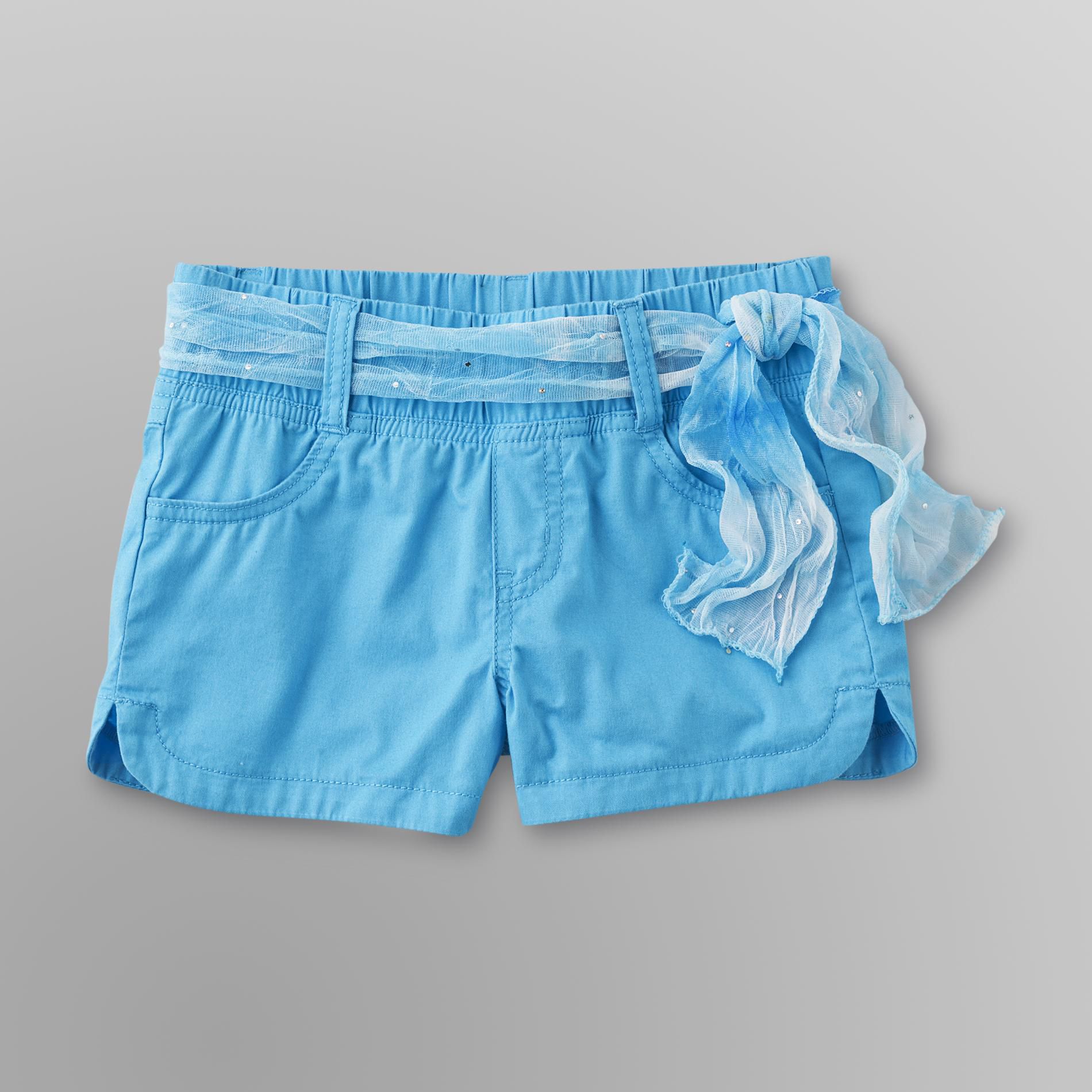 Basic Editions Girl's Belted Twill Shorts