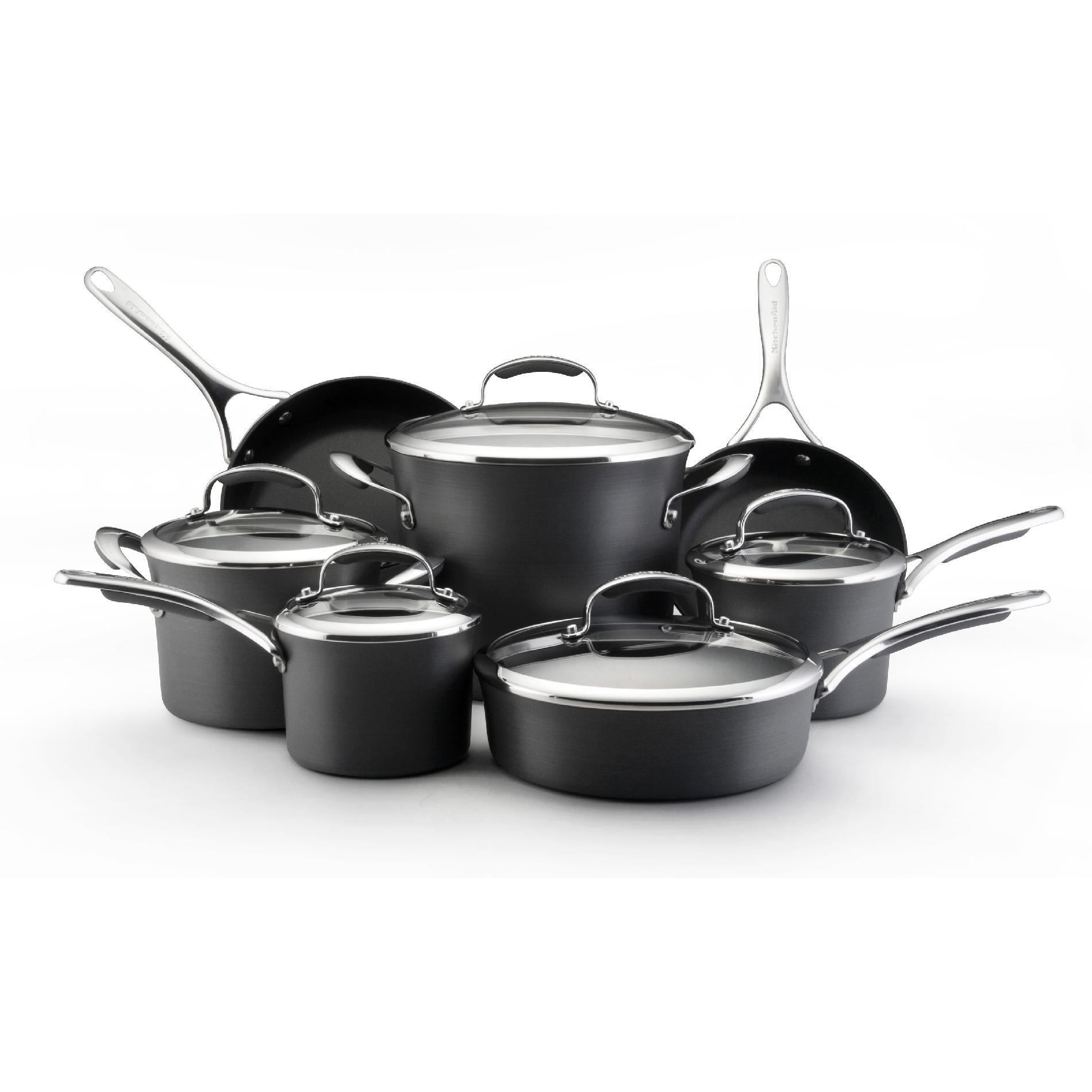 Kitchen Aid 12-Piece Cookware Set Gray