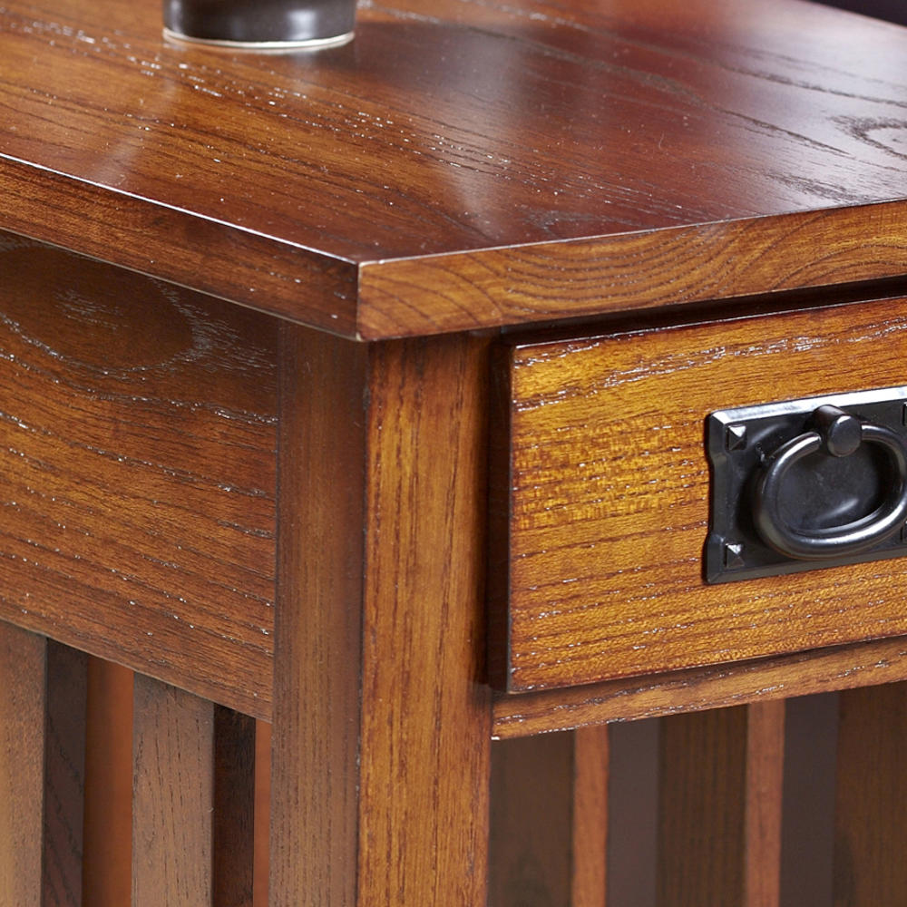 Leick 8202 Mission End Table with Shelf - Medium Oak