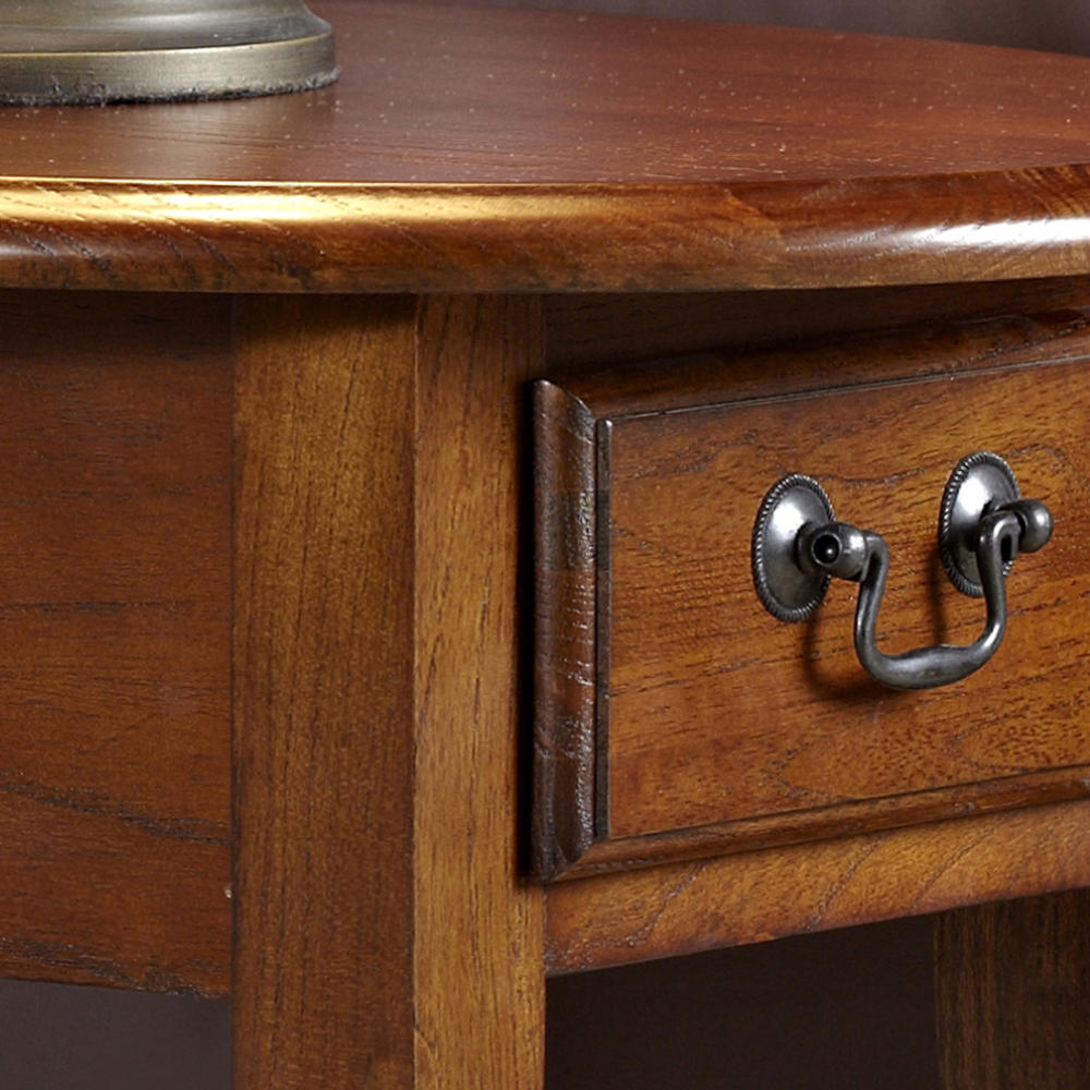 Leick Oval End Table-Medium Oak